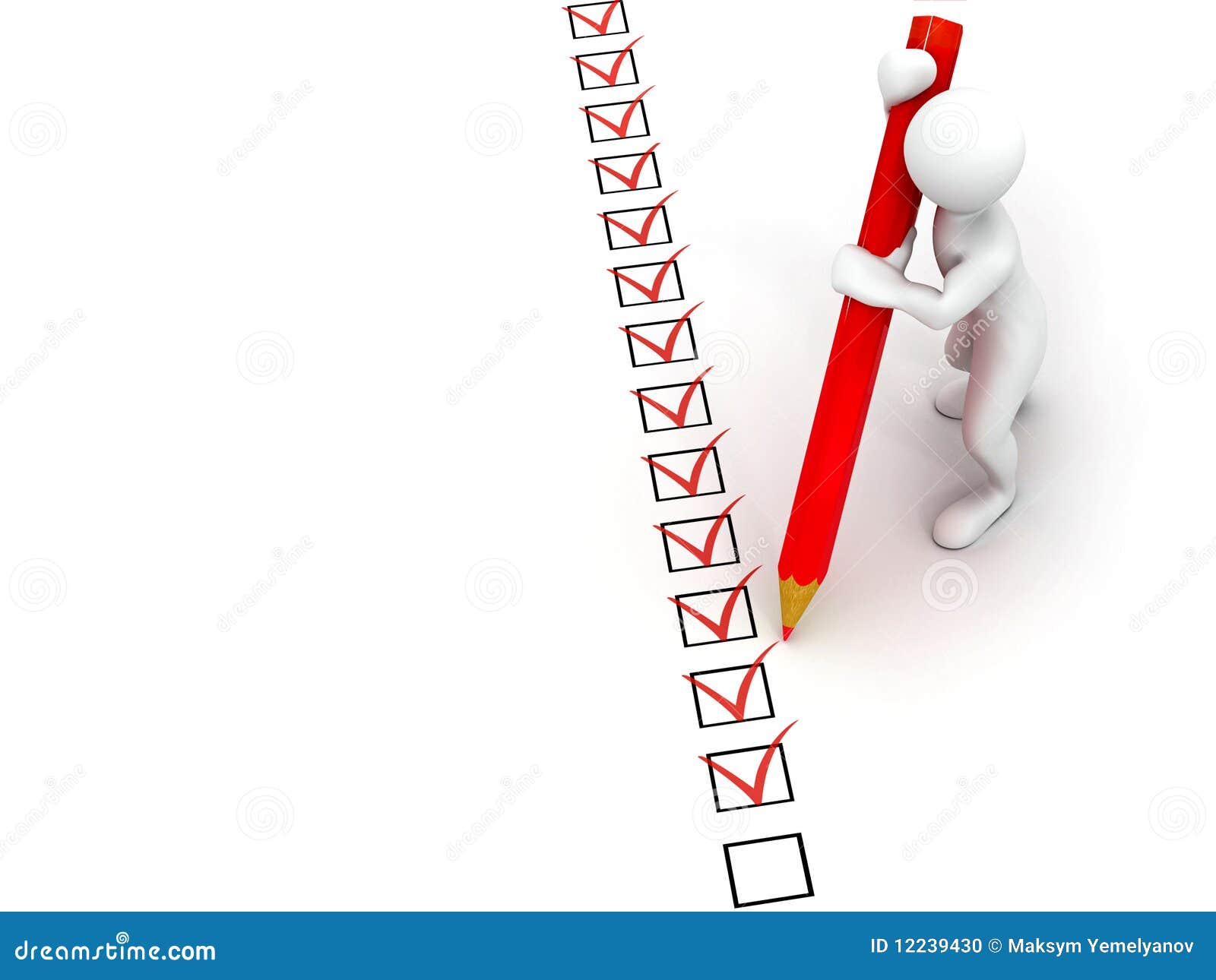 Men with Pen on Questionnaire Stock Illustration - Illustration of ...