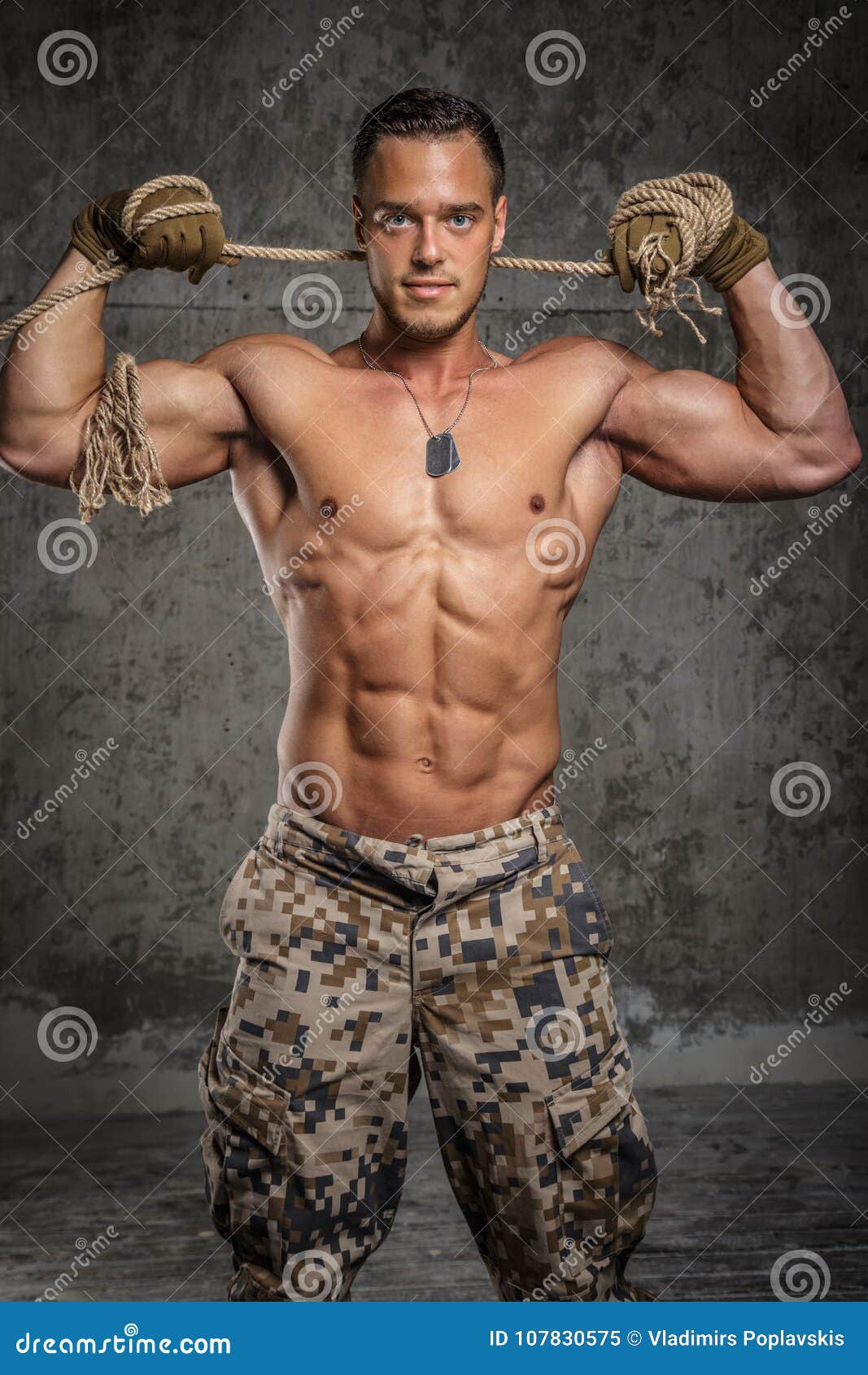 Pictures Awesome Military Awesome Army Man With Naked Torso Stock My