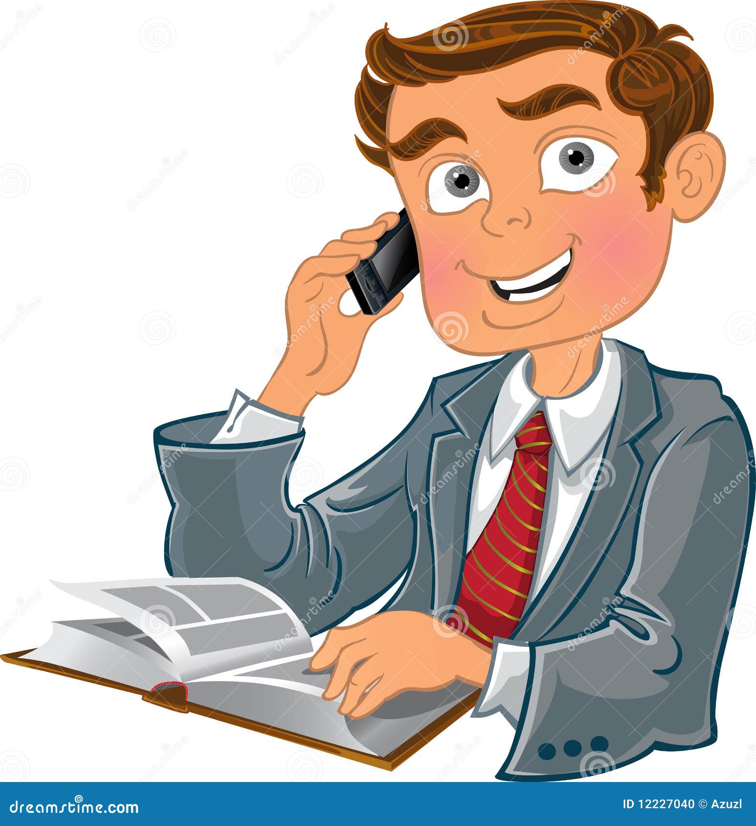 Men with phone and book stock vector. Illustration of isolated - 12227040