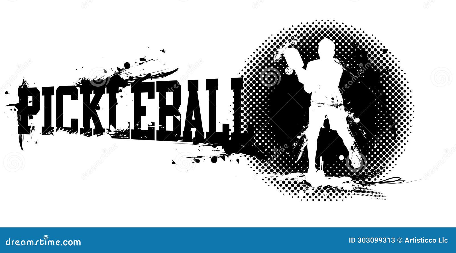 Men Pickleball Banner Vector Illustration Stock Vector - Illustration ...
