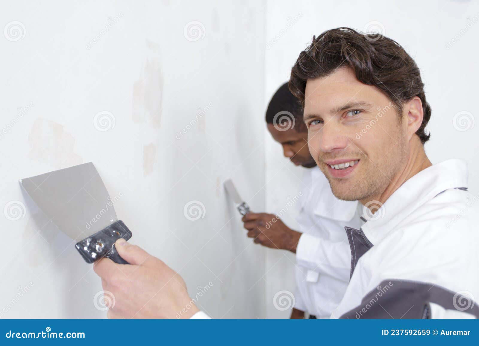 Man plastering wall stock image. Image of finishing - 237592659