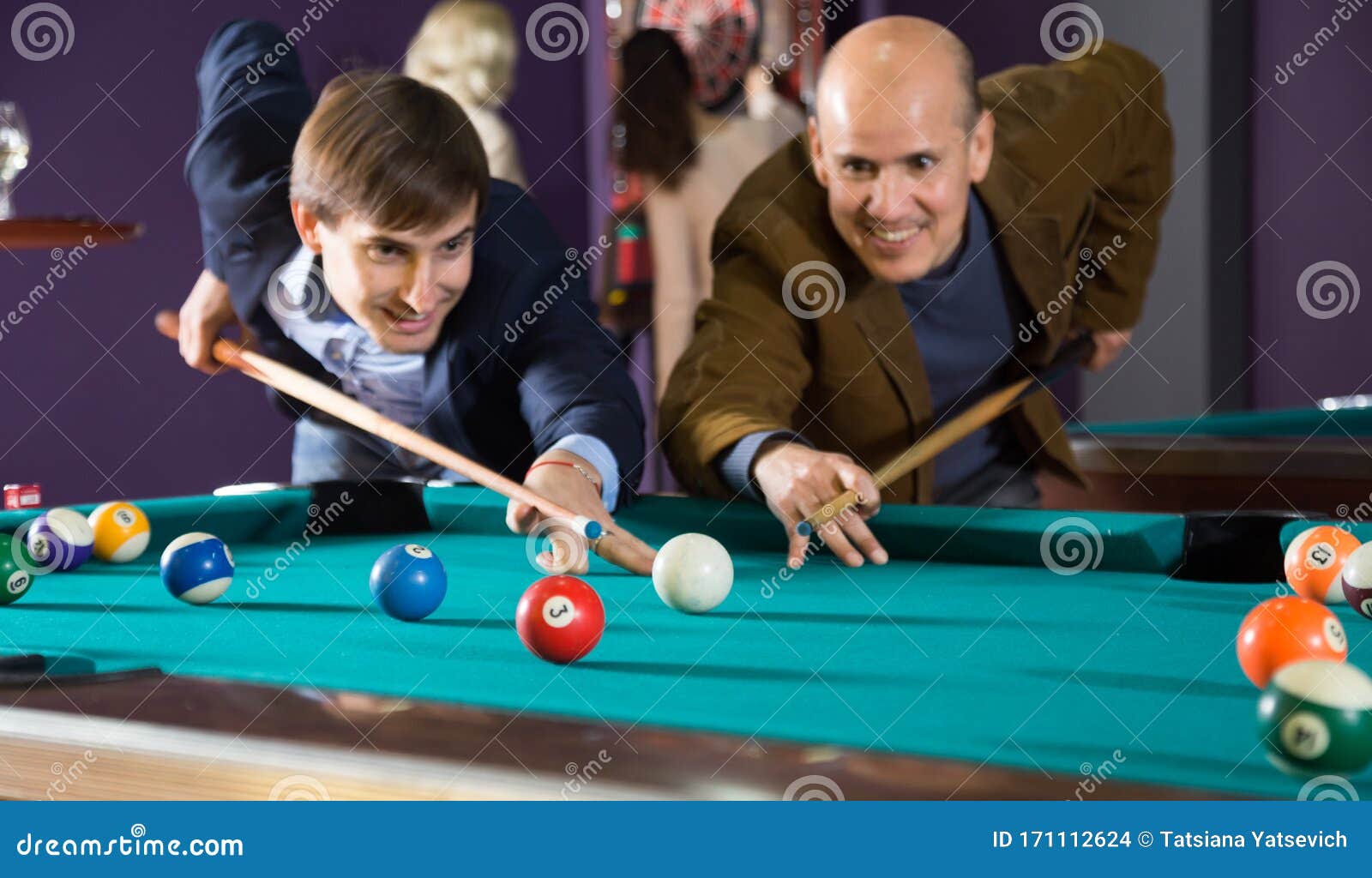 Men playing billiards stock photo. Image of balls, lifestyle - 171112624