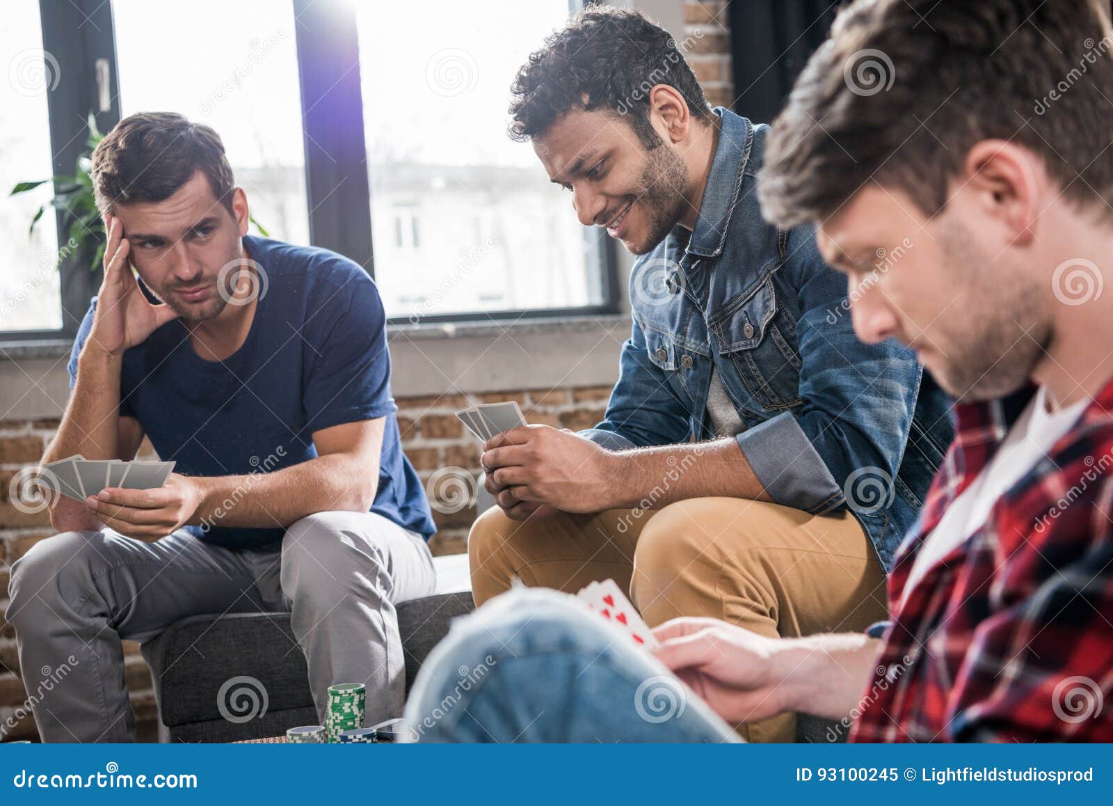 Men playing cards stock image. Image of roulette, togetherness - 93100245