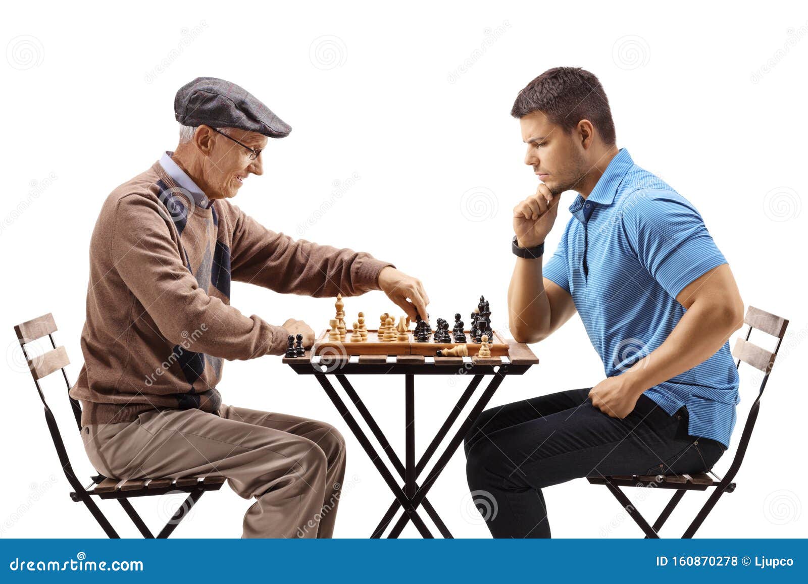 Men playing chess stock photo. Image of people, elderly - 160870278
