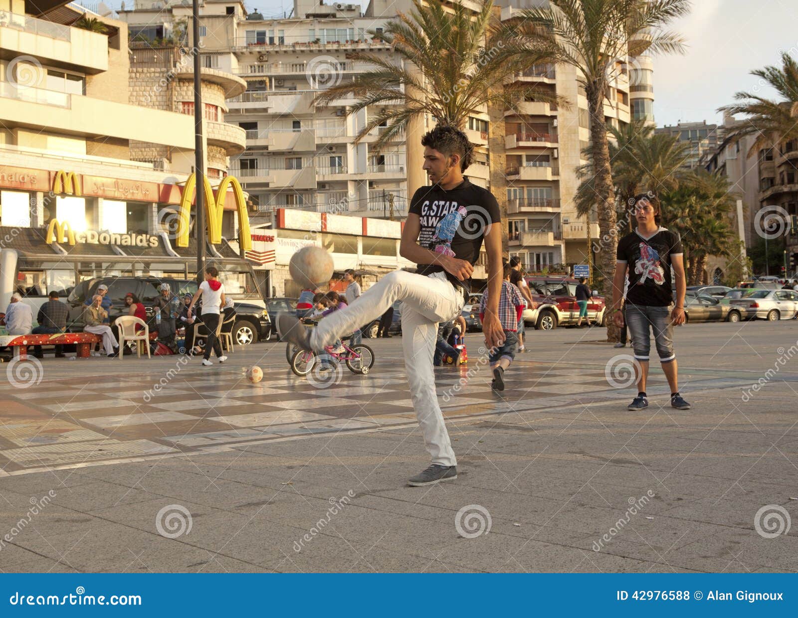 Men Playing Football, Beirut Editorial Stock Photo - Image of stunts ...