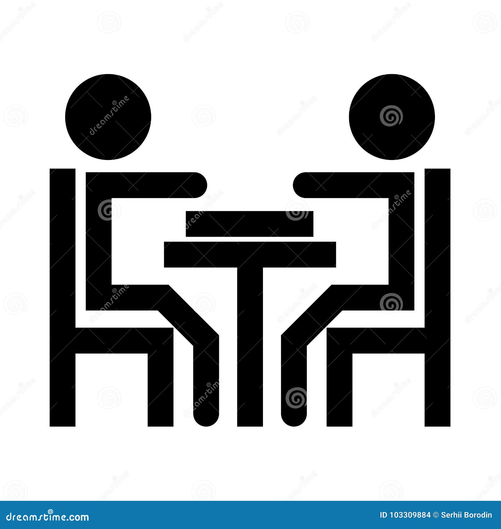 Men Playing at the Table it is Black Icon . Stock Vector - Illustration ...