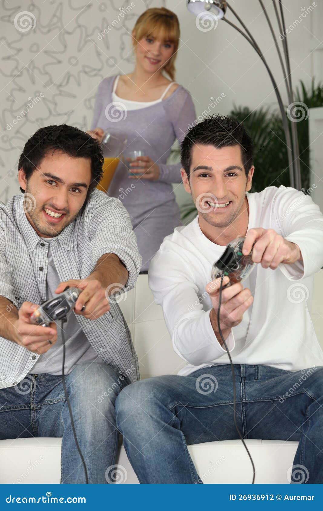 Men playing video games stock photo. Image of eyes, blue - 26936912