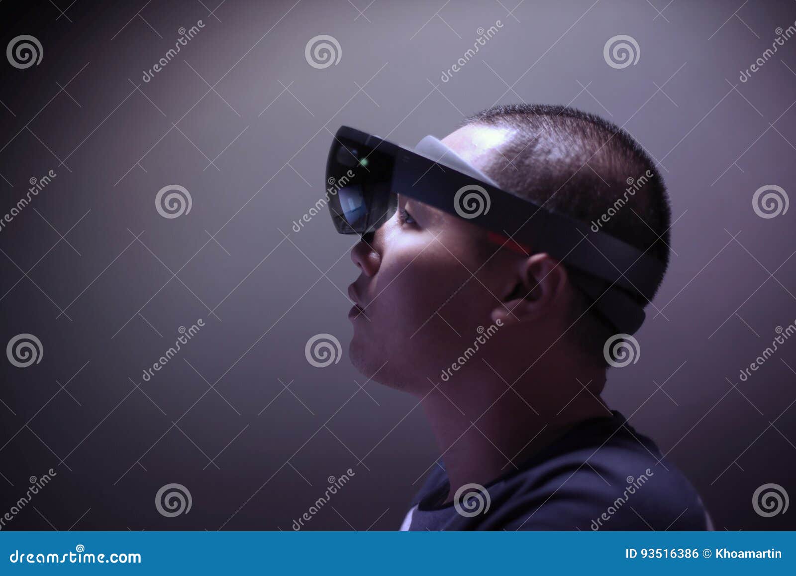 Men Playing Virtual Reality with Hololens with Effects Stock Photo ...
