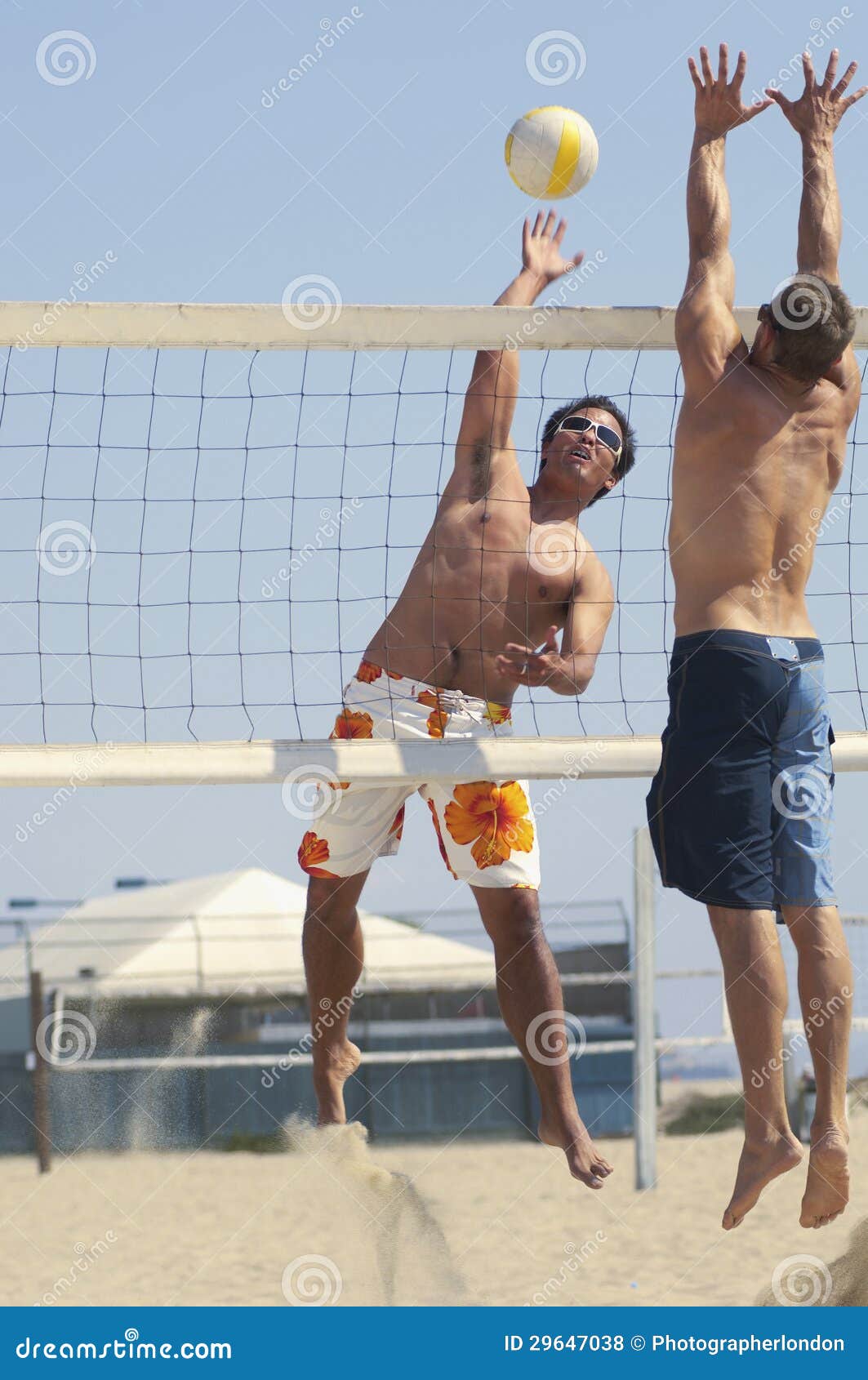 Men Playing Volleyball stock photo. Image of aged, leisure - 29647038
