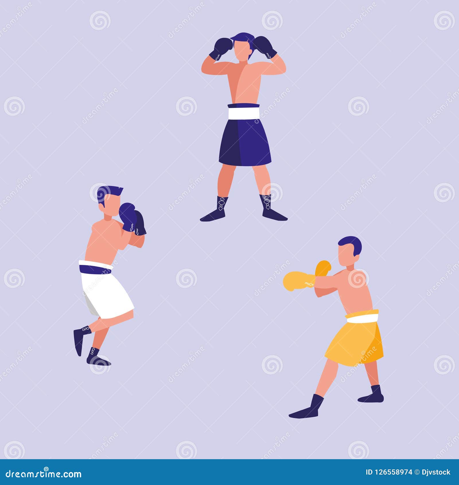 Men Practicing Boxing Avatar Character Stock Vector - Illustration of ...