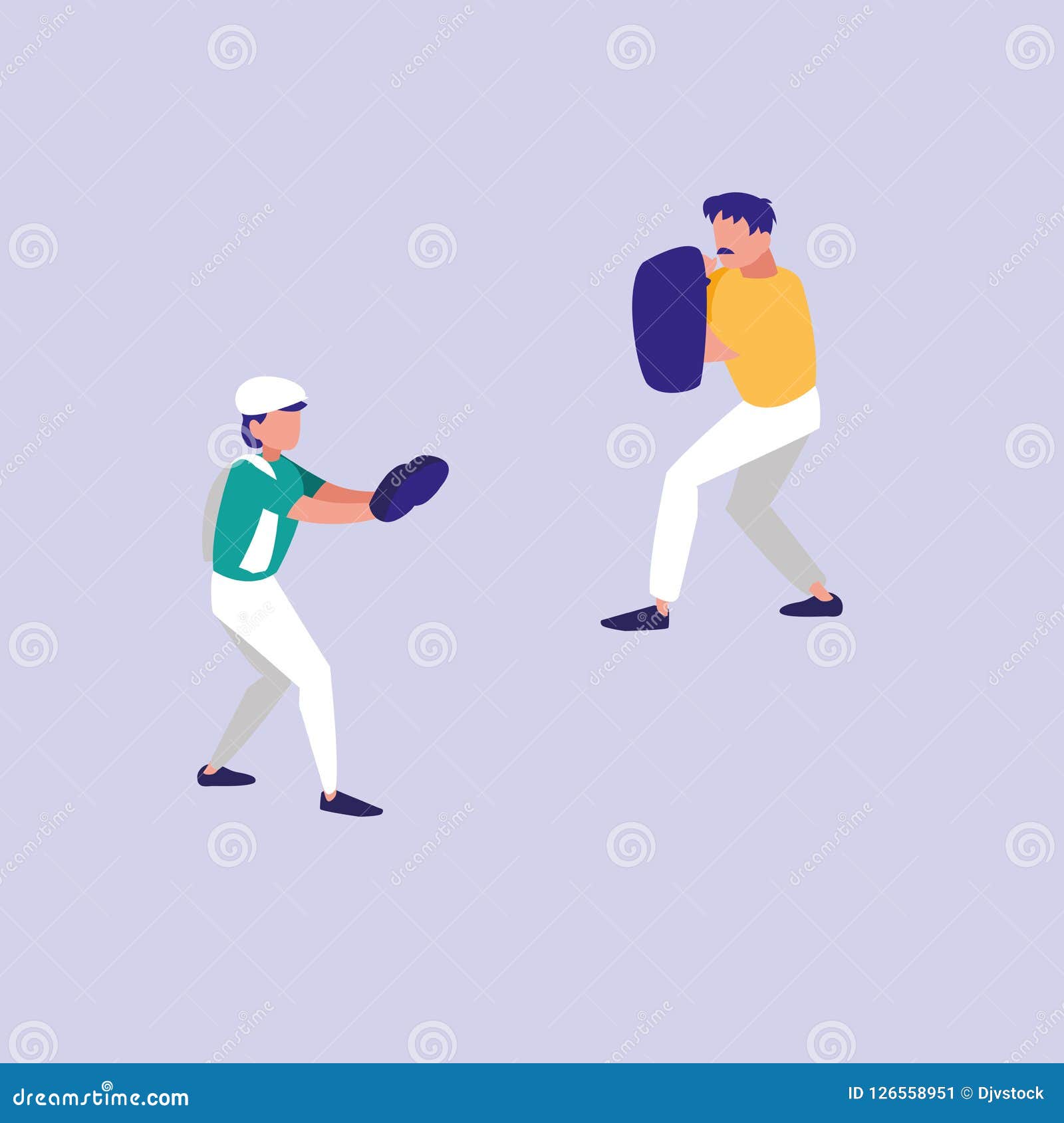 Men Practicing Boxing Avatar Character Stock Vector - Illustration of ...