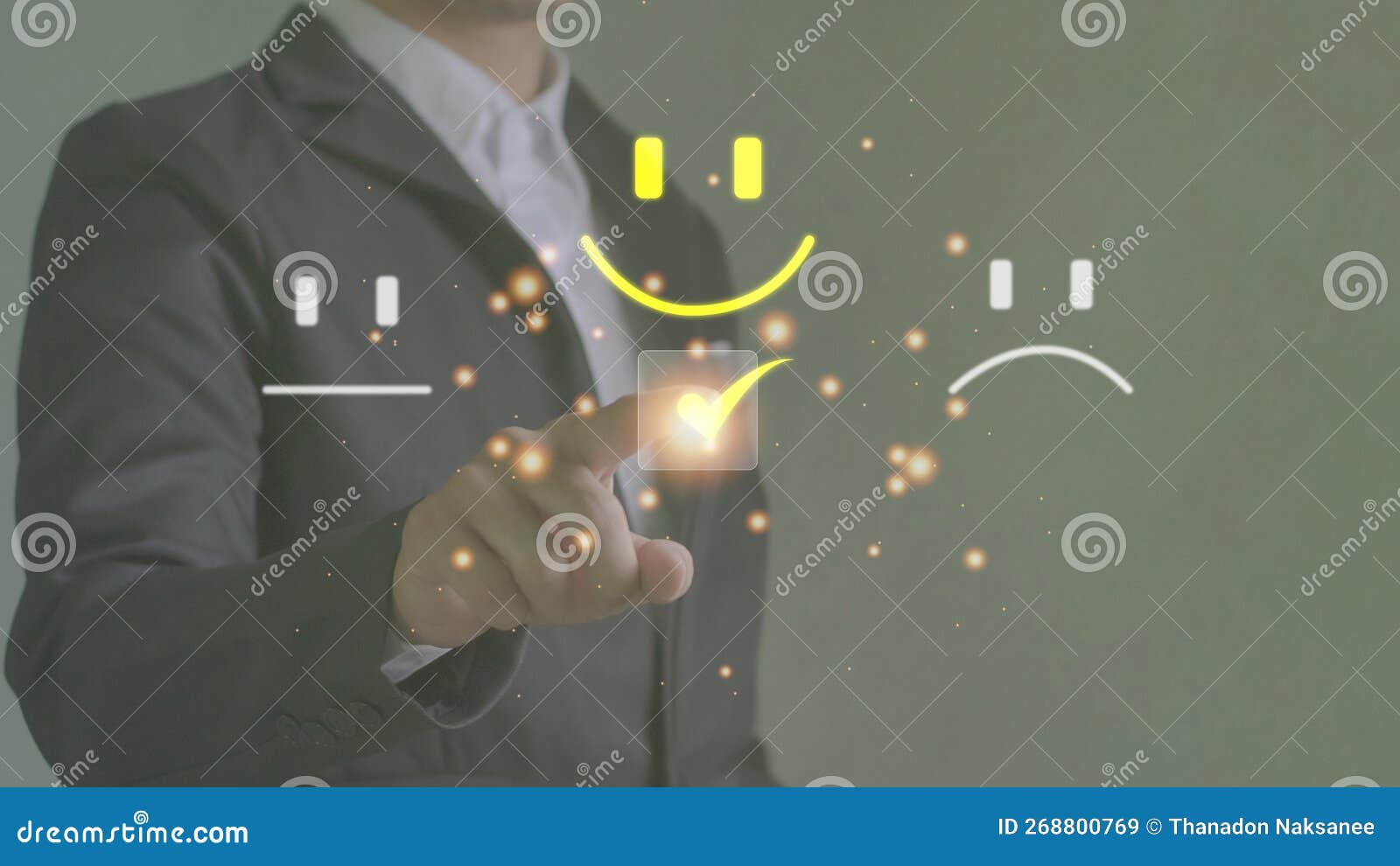 Men Press Smiley Face Emoticons on Virtual Touch Screens Customer ...