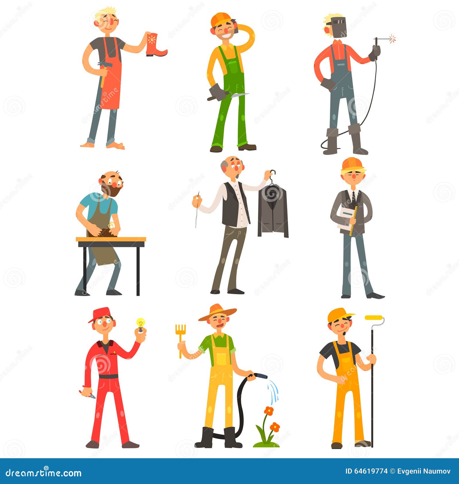 Men Profession Colourful Set Stock Vector - Illustration of activity ...