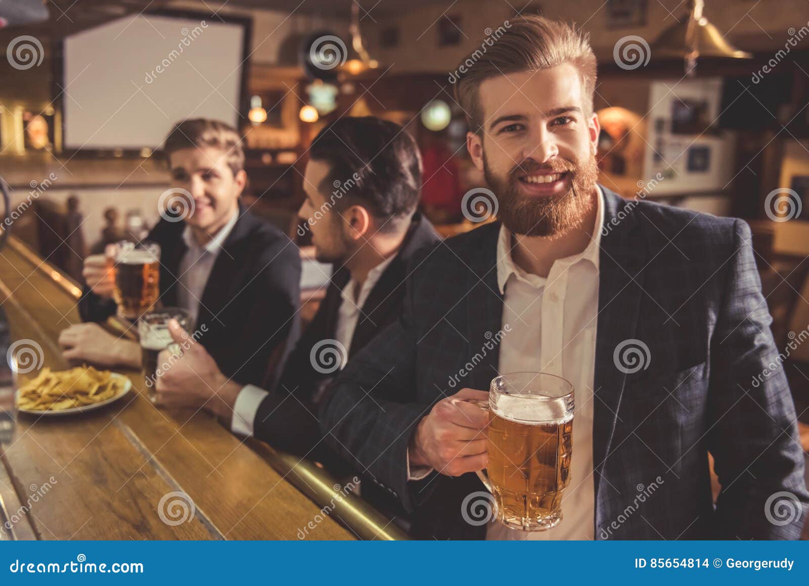 Men at the pub stock photo. Image of counter, friendship - 85654814