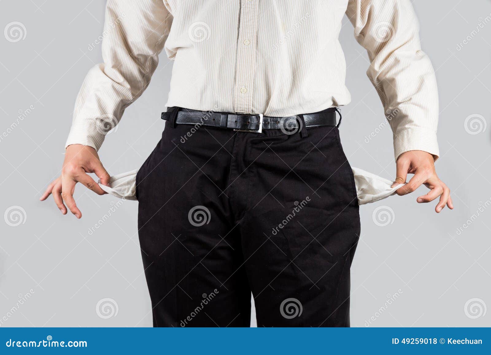 Men Pulling Out His Empty Pockets Stock Photo - Image of poor, broke ...