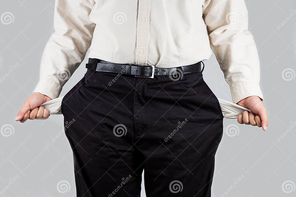 Men Pulling Out His Empty Pockets Stock Image - Image of pointing ...