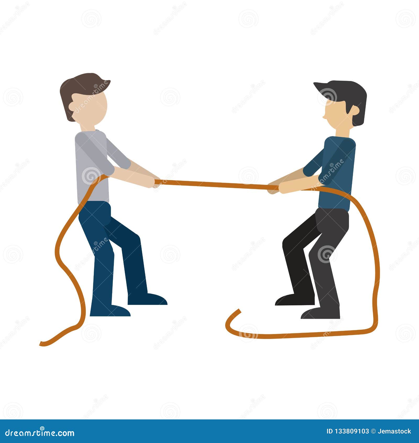 Men pulling rope stock vector. Illustration of struggle - 133809103