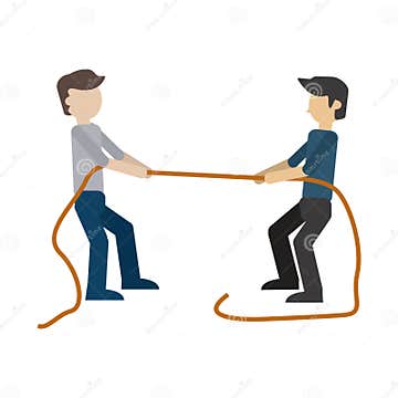 Men pulling rope stock vector. Illustration of struggle - 133809103