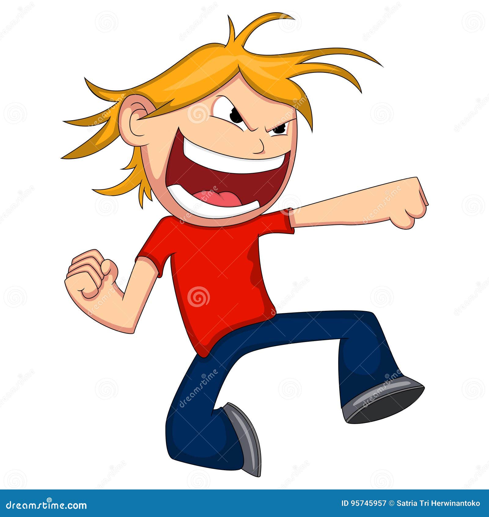 A men punch Cartoon stock vector. Illustration of cartoon - 95745957