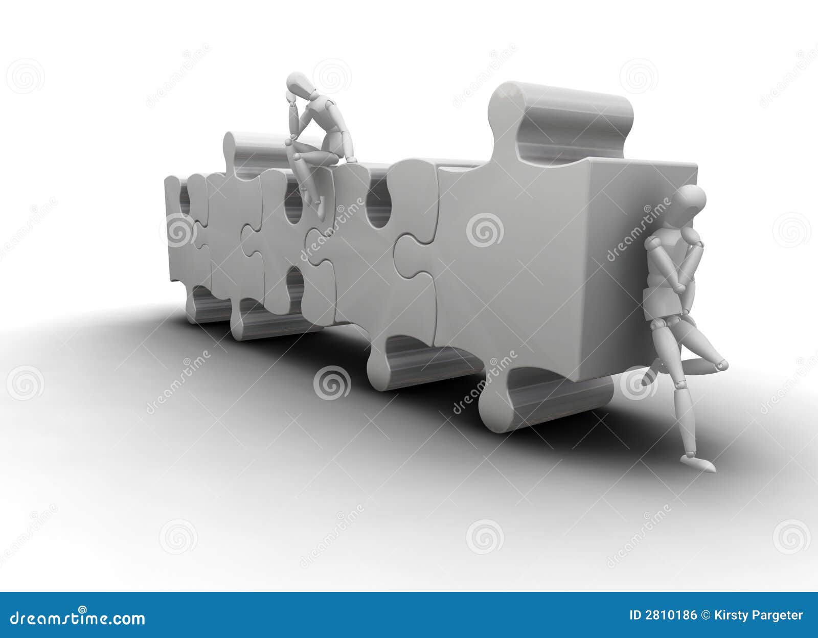 Men on puzzle pieces stock illustration. Illustration of missing - 2810186