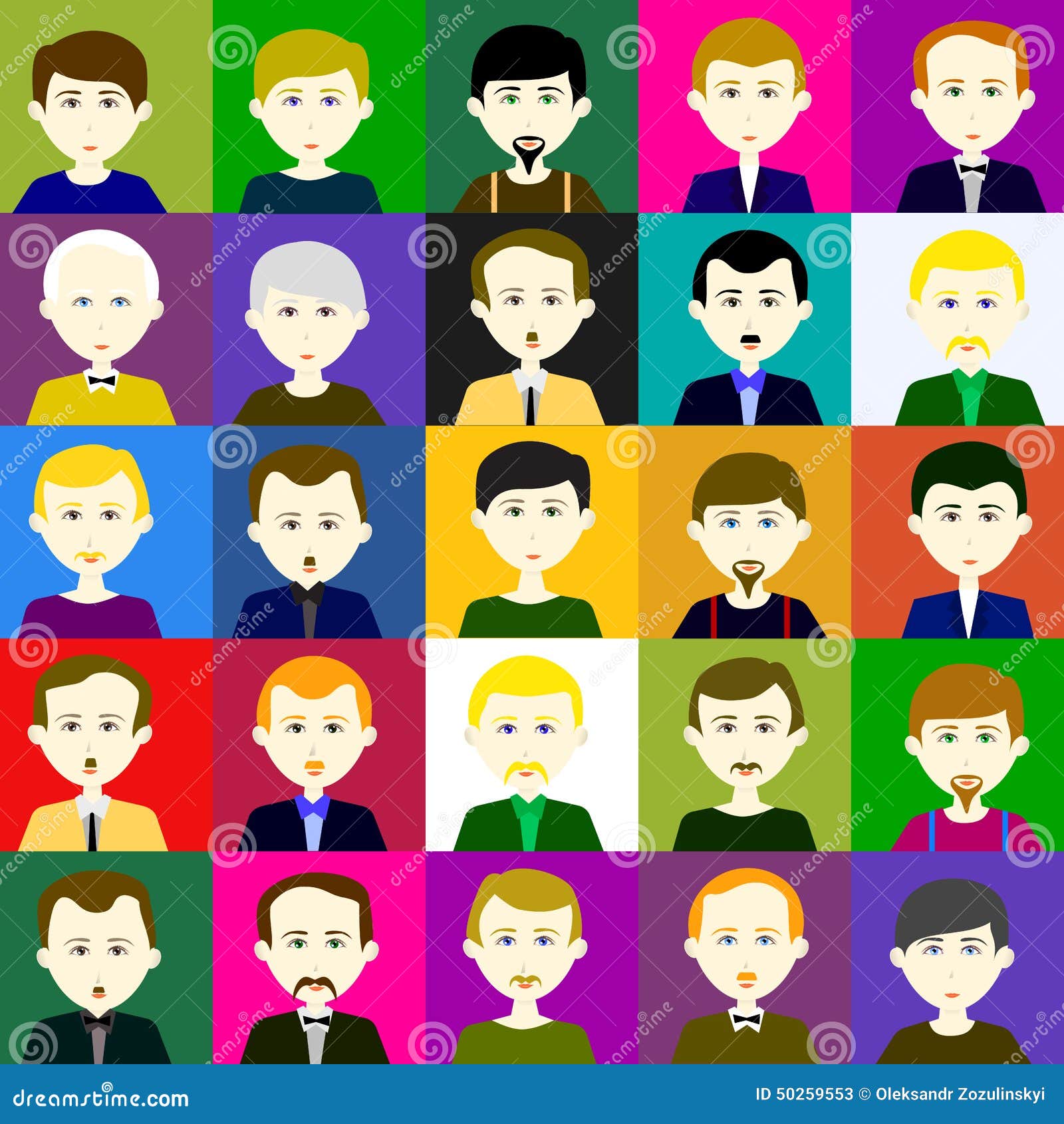 25 men Raster 4 4 4 stock illustration. Illustration of avatar - 50259553