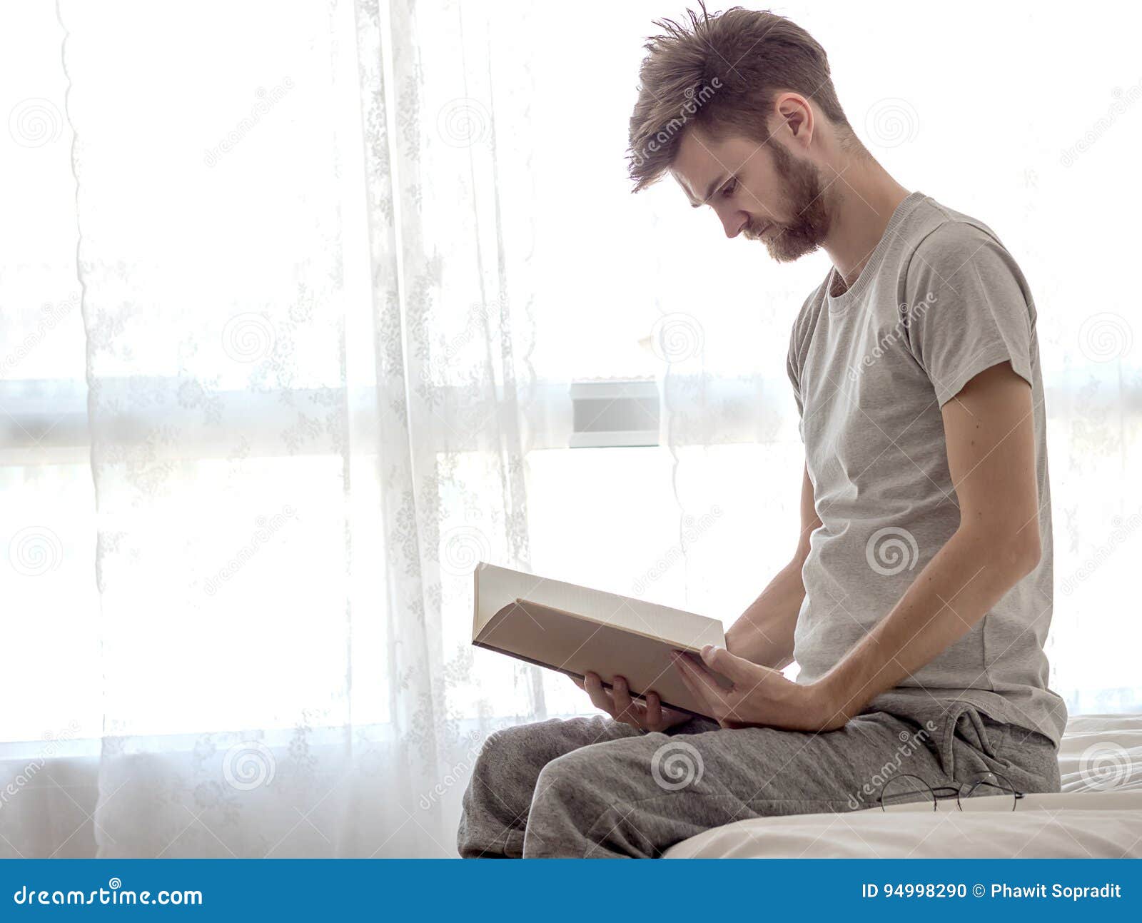 Men read book stock photo. Image of fresh, interior, happy - 94998290
