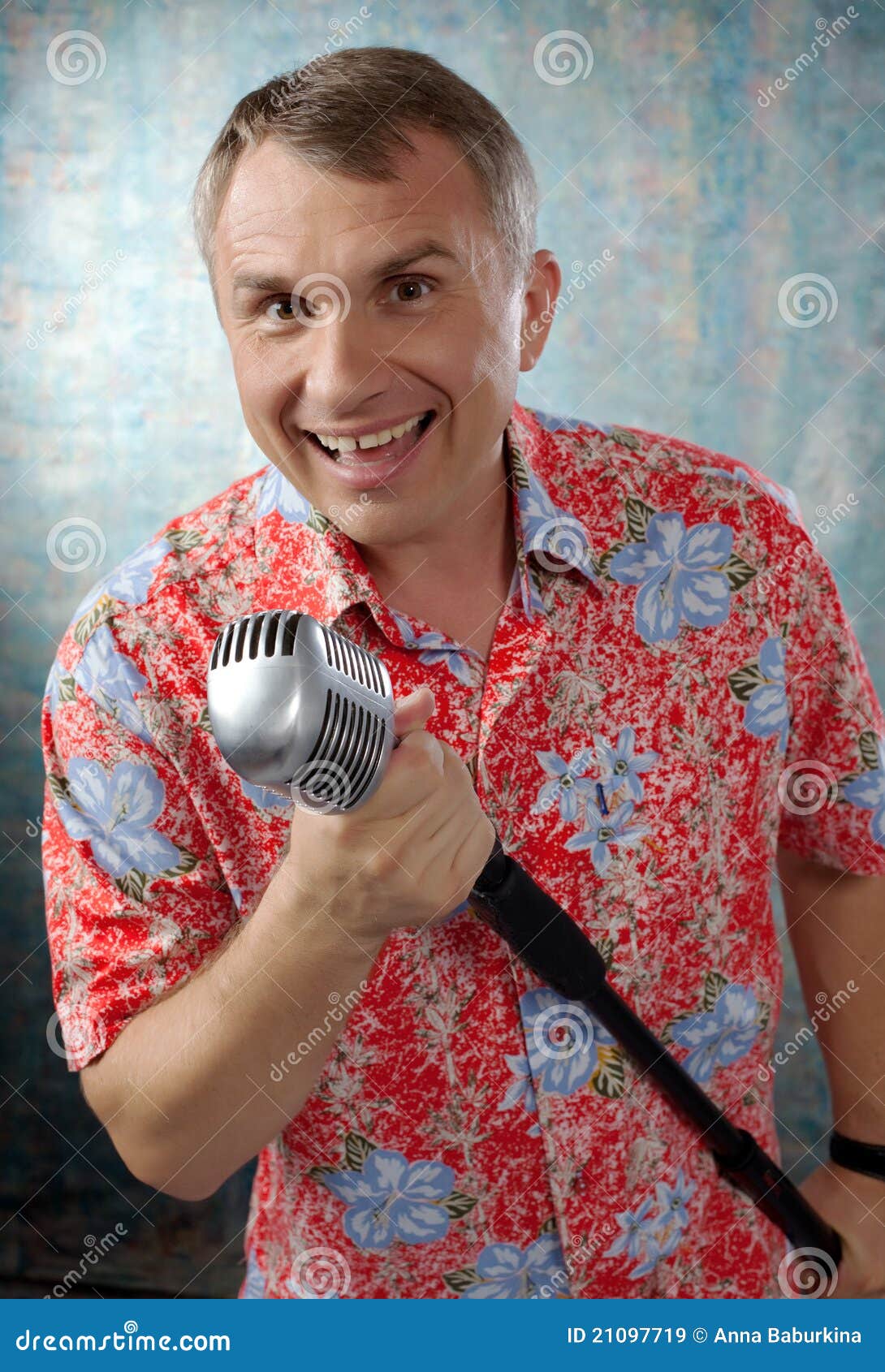 Men with retro microphone stock image. Image of rock - 21097719
