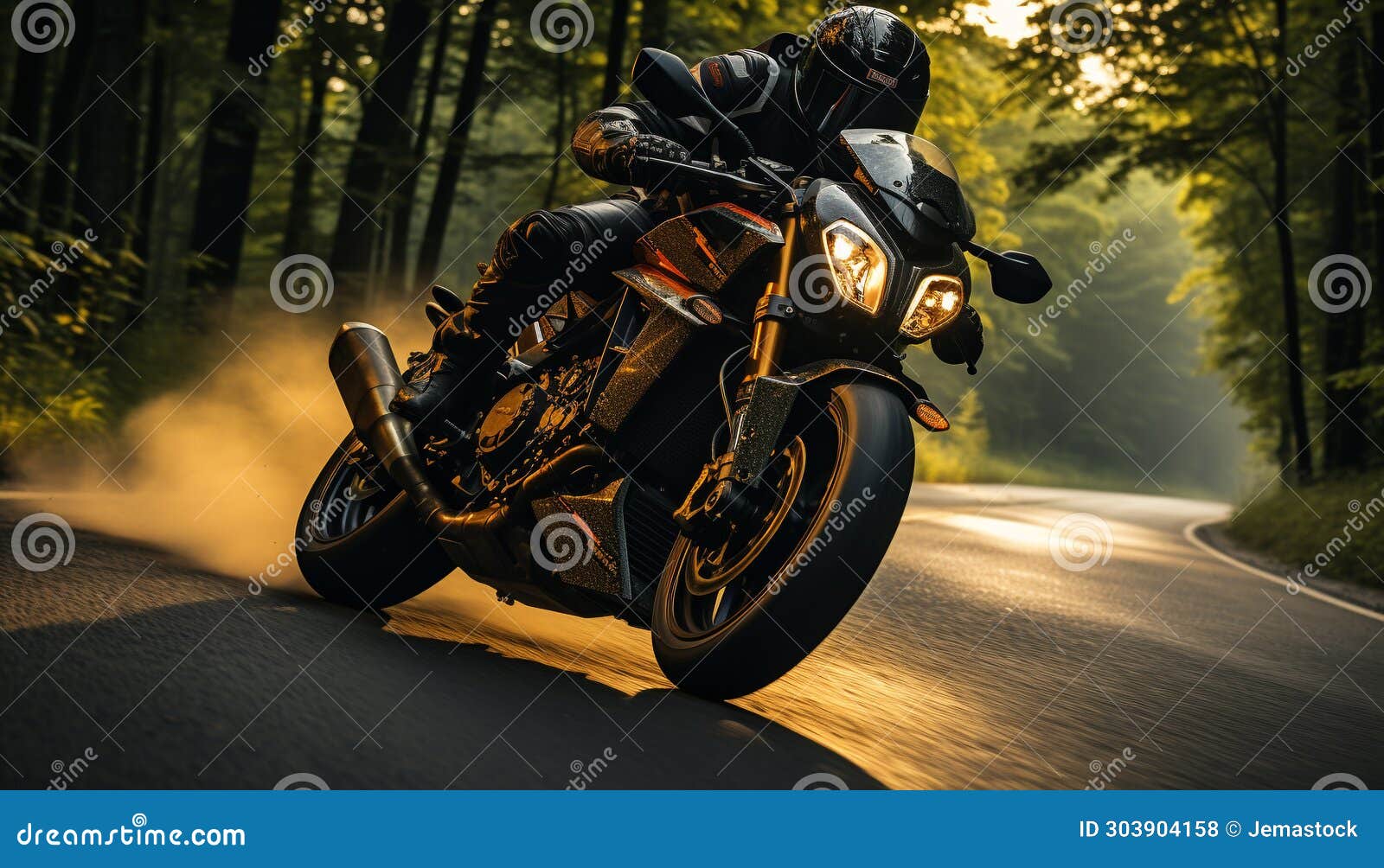 Men Riding Motorcycles in a Blurred Motion through the Outdoors ...