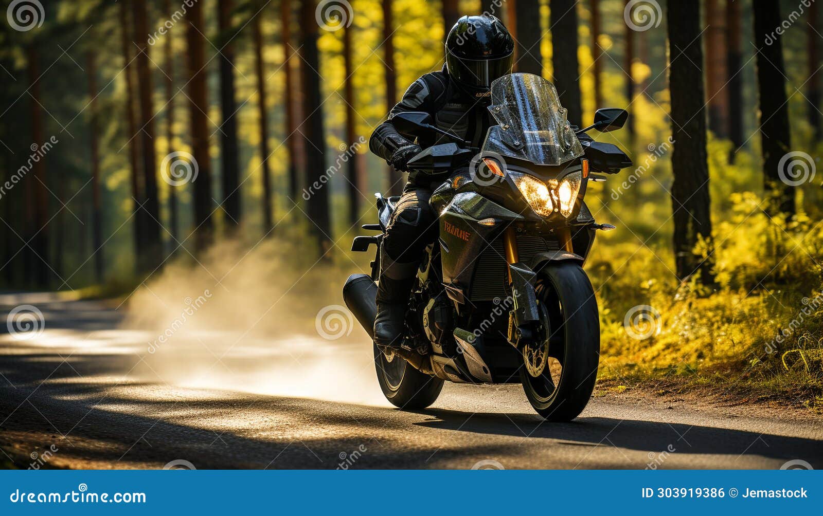 Men Riding Motorcycles in the Forest, Experiencing the Freedom of ...