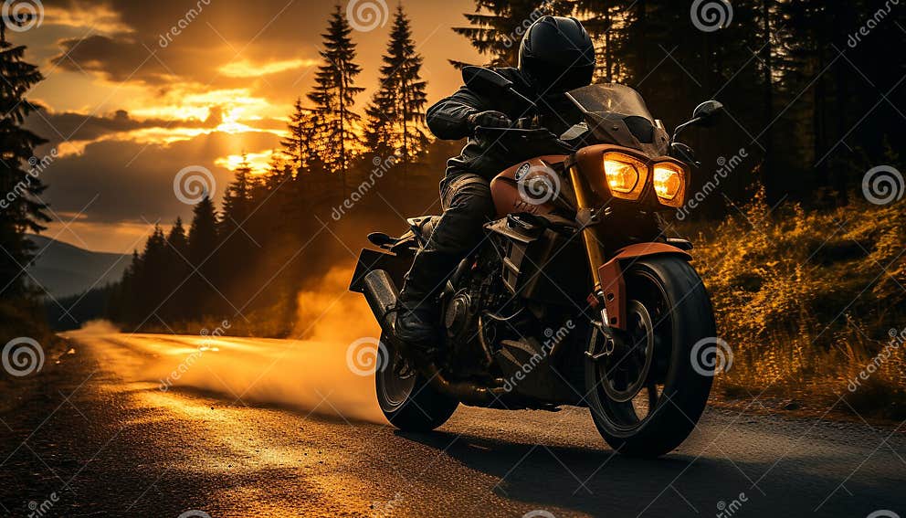 Men Riding Motorcycles in the Outdoors, Experiencing the Thrill of ...