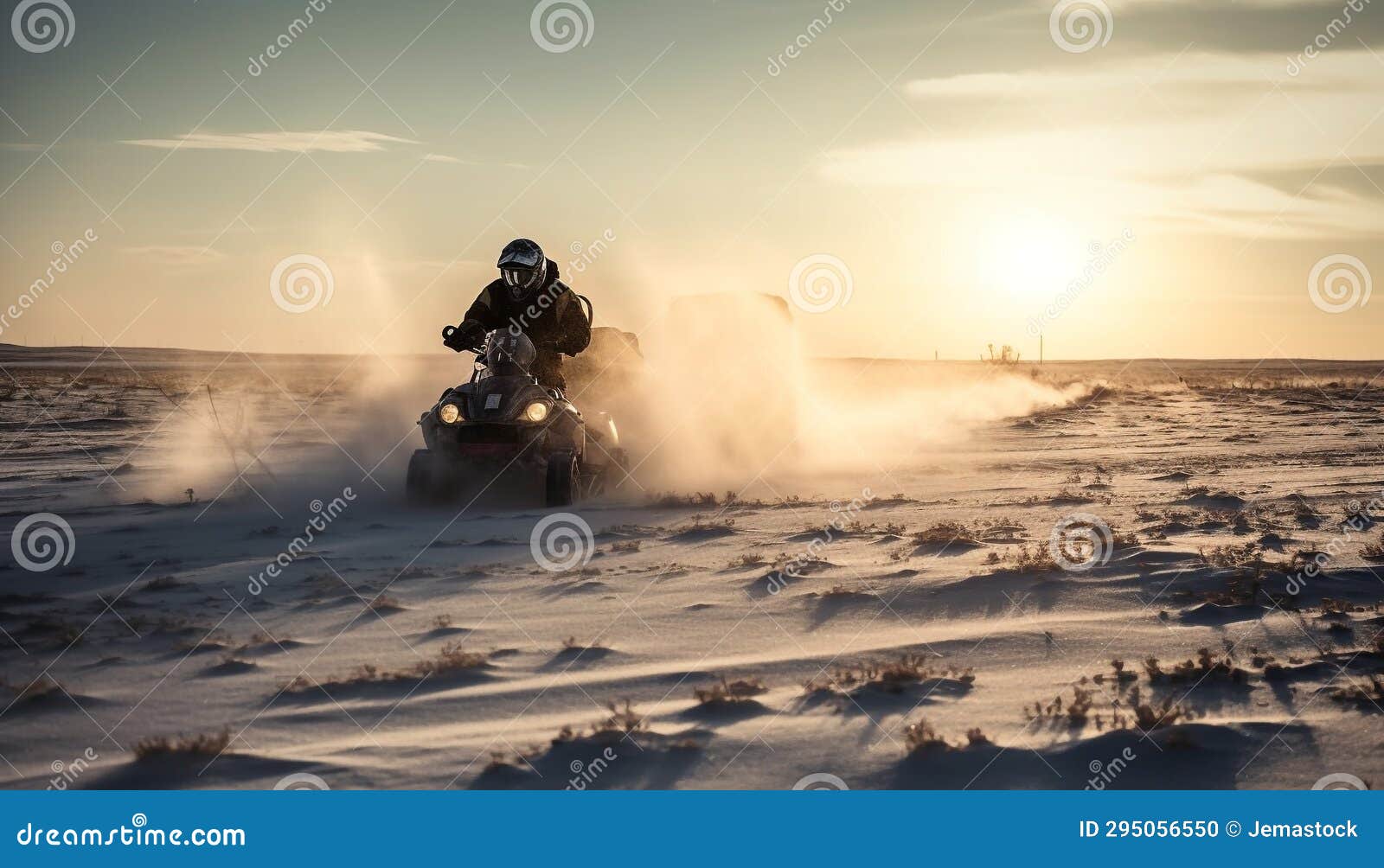 Men Riding Motorcycles in the Snow, Extreme Winter Adventure Generated ...