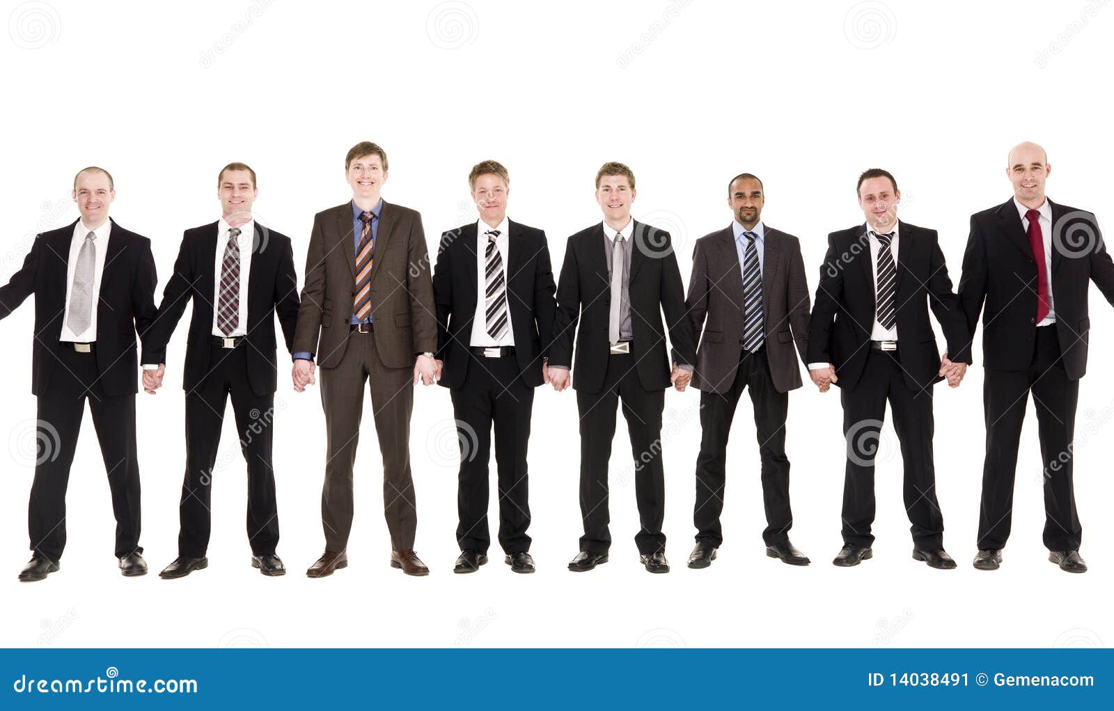Men In A Row Holding Hands Stock Image - Image: 14038491