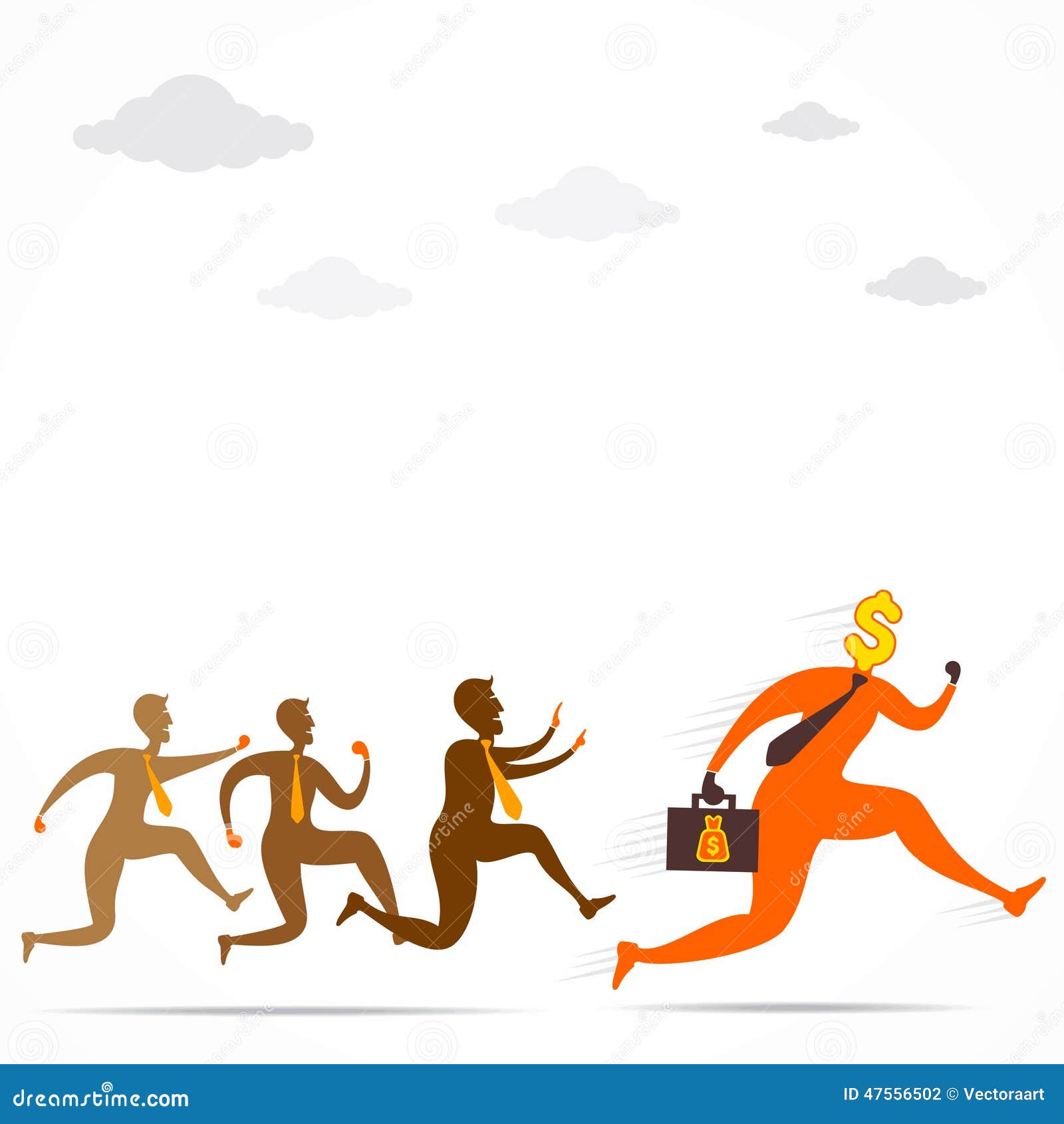 Men Run for Money Concept Design Stock Vector - Illustration of ...