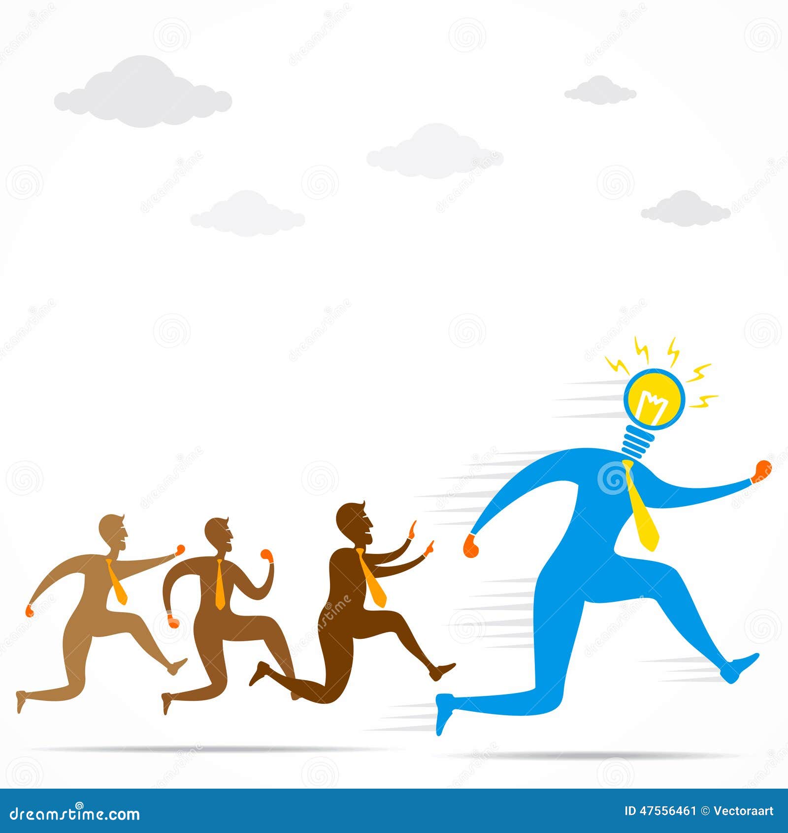 Men Run for New Idea Concept Design Stock Vector - Illustration of ...