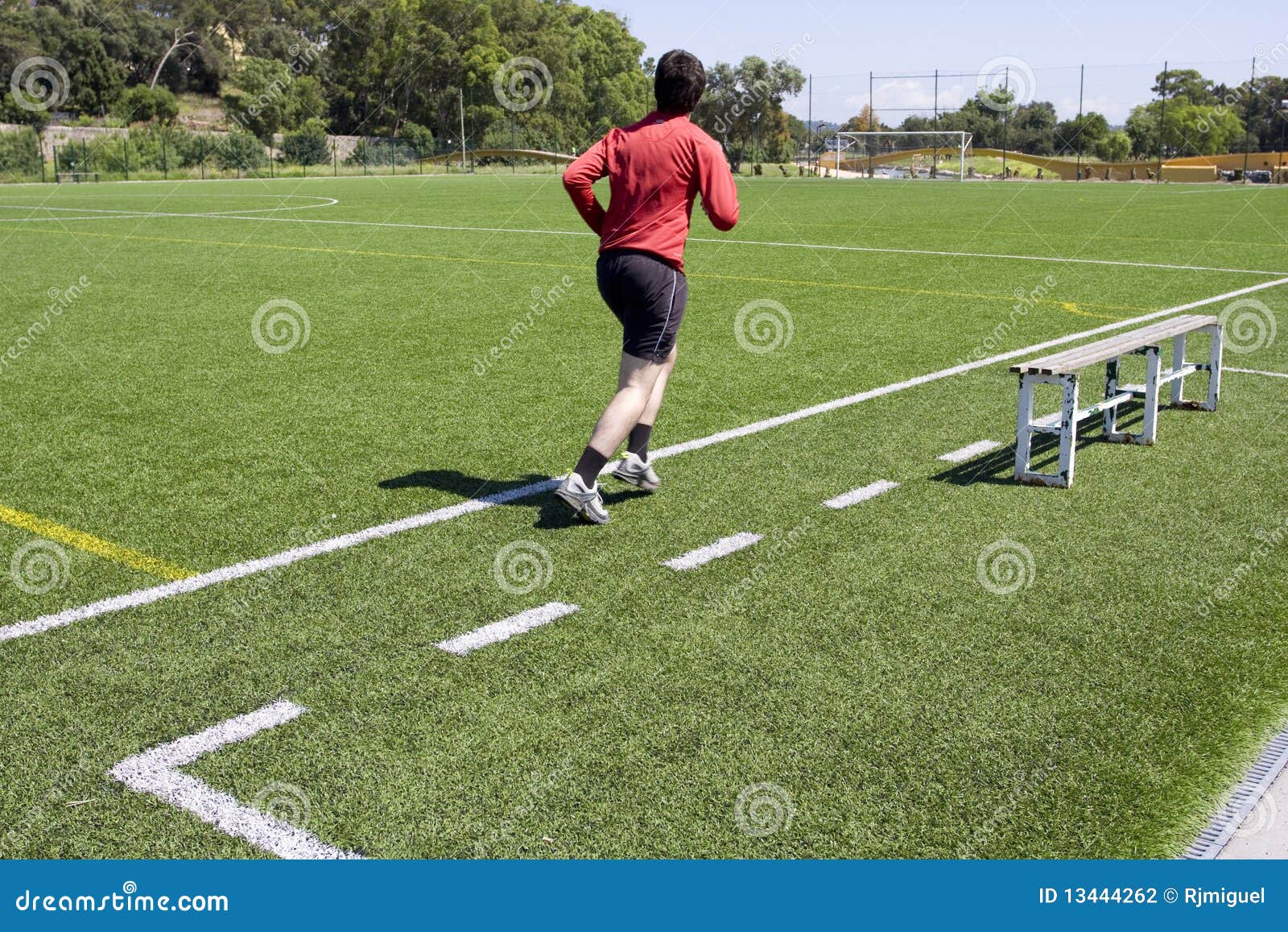 Men Running on Outdoor Playing Field Stock Photo - Image of league ...