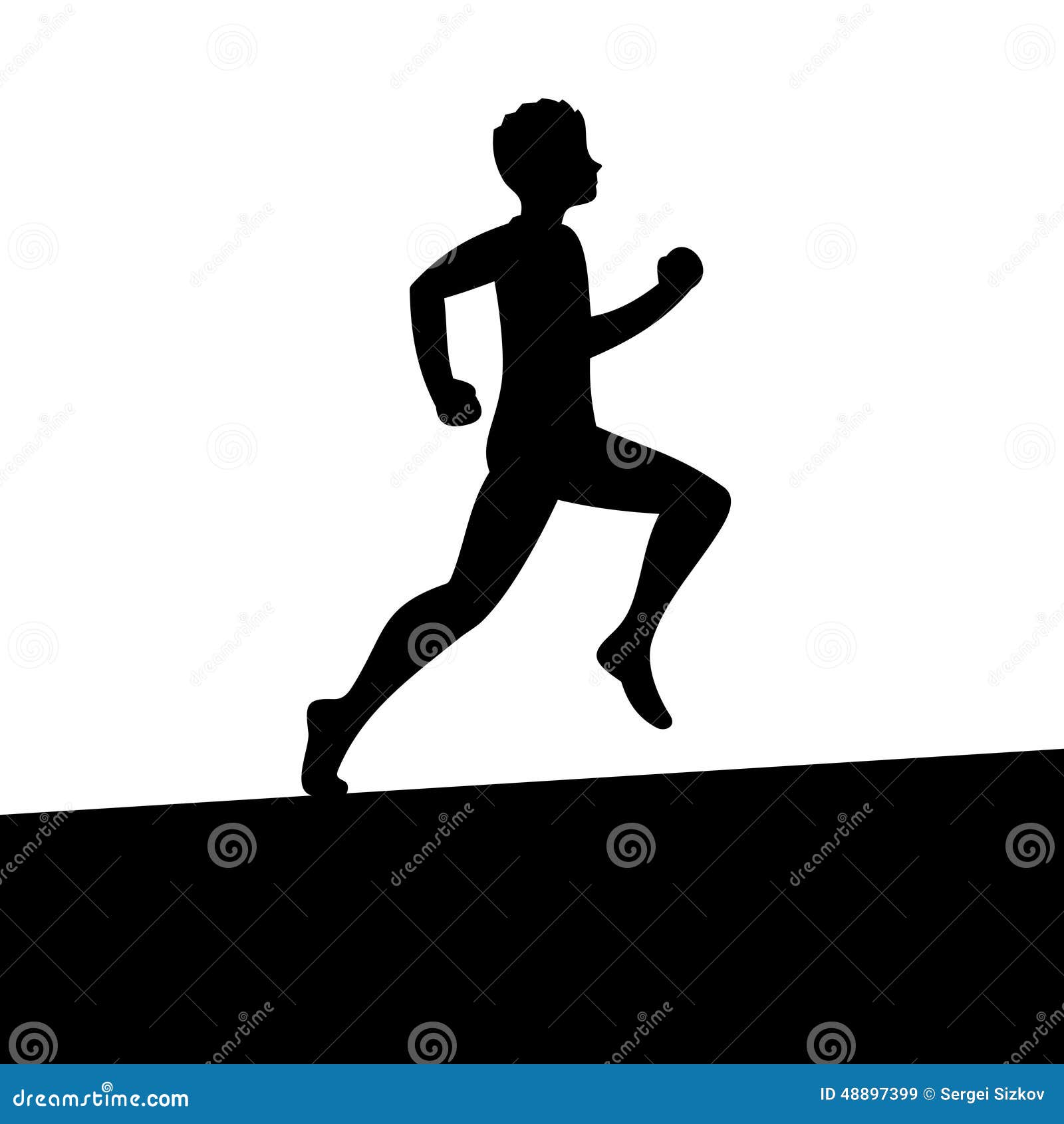 Men Running Silhouette. Vector Stock Vector - Illustration of finish ...