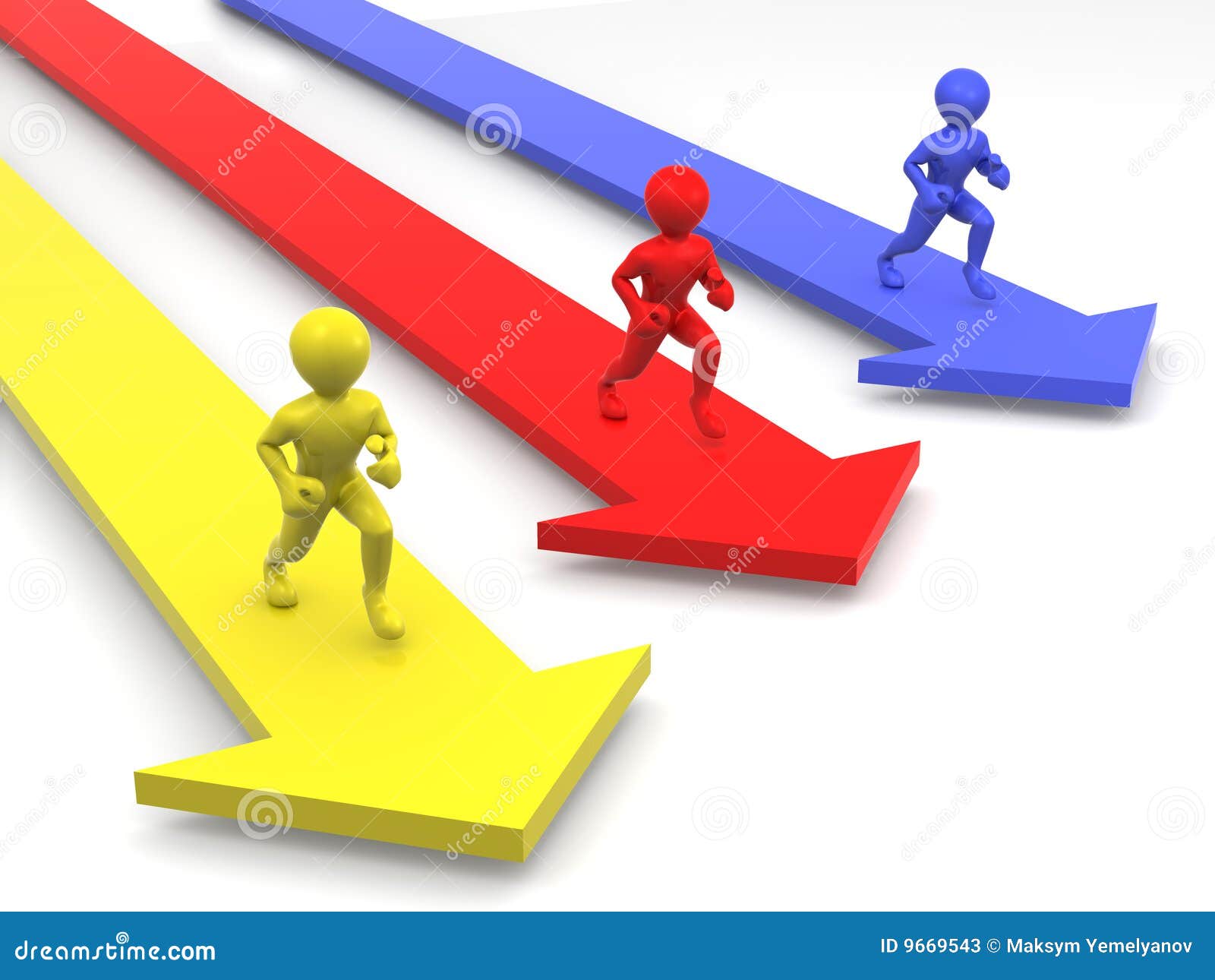 Men runningon arrows stock illustration. Illustration of comparative ...