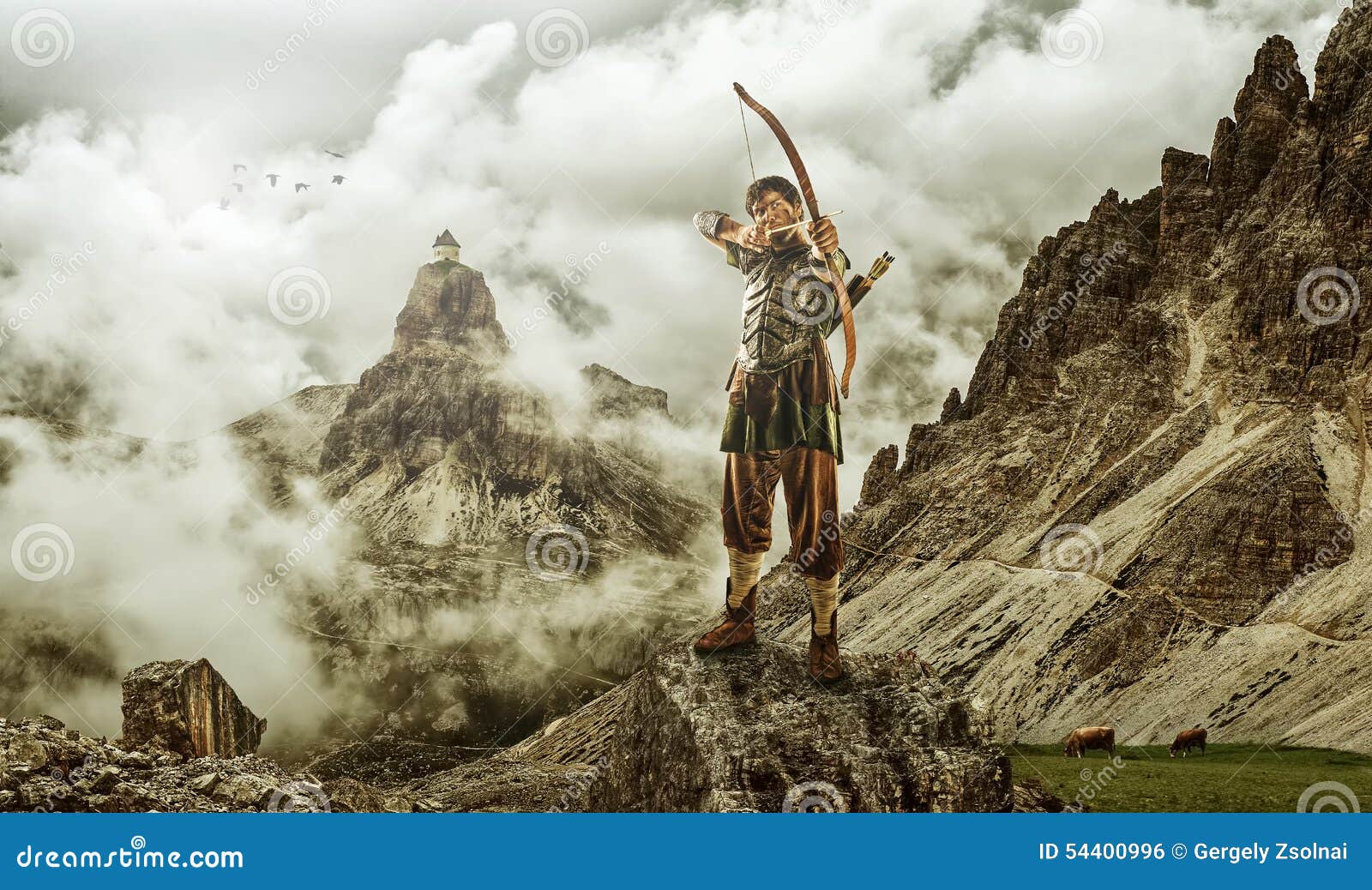 The Men S Archery Target - the High Mountain Stock Photo - Image of ...