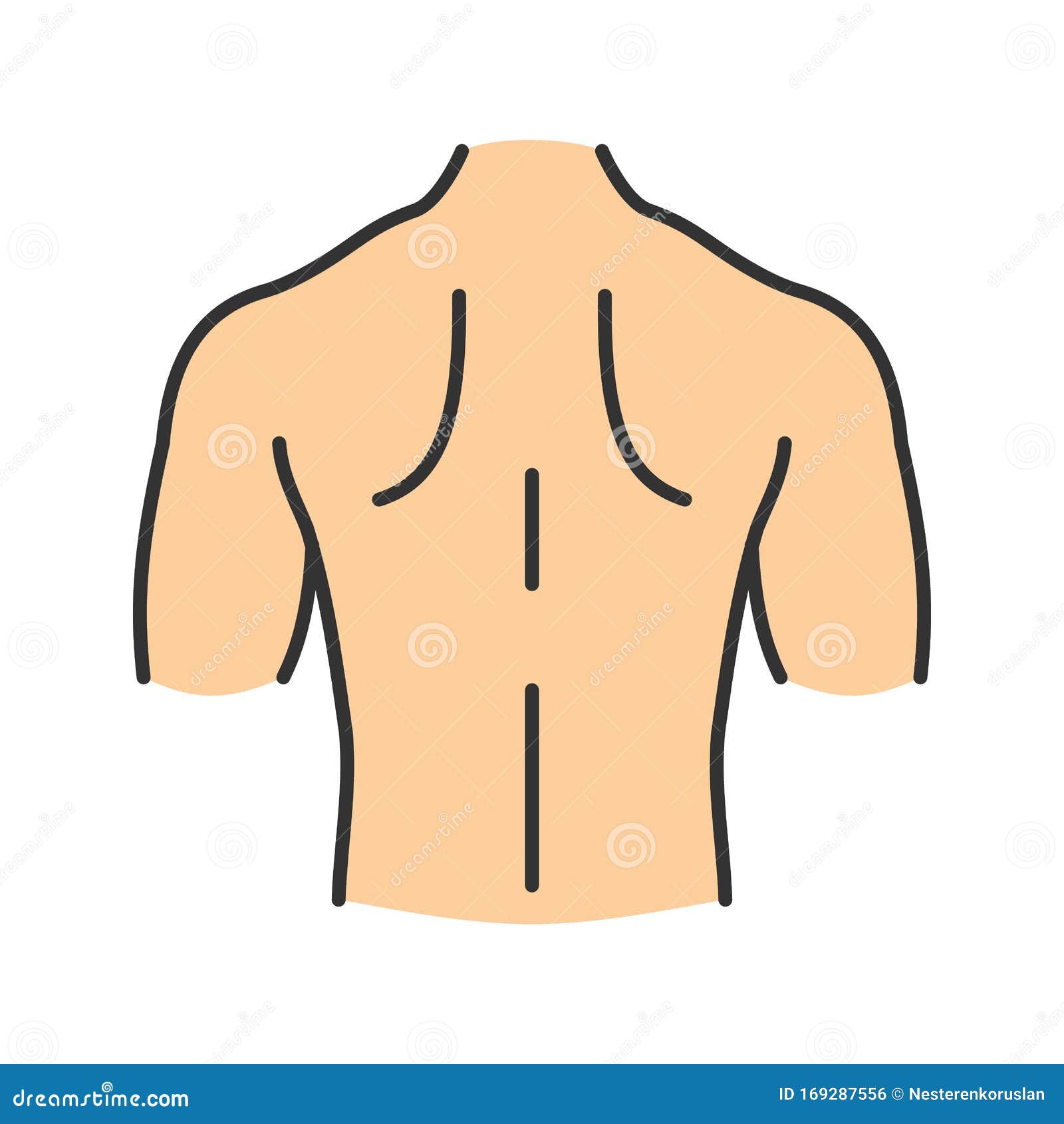 Men`s back color icon stock vector. Illustration of athletic - 169287556