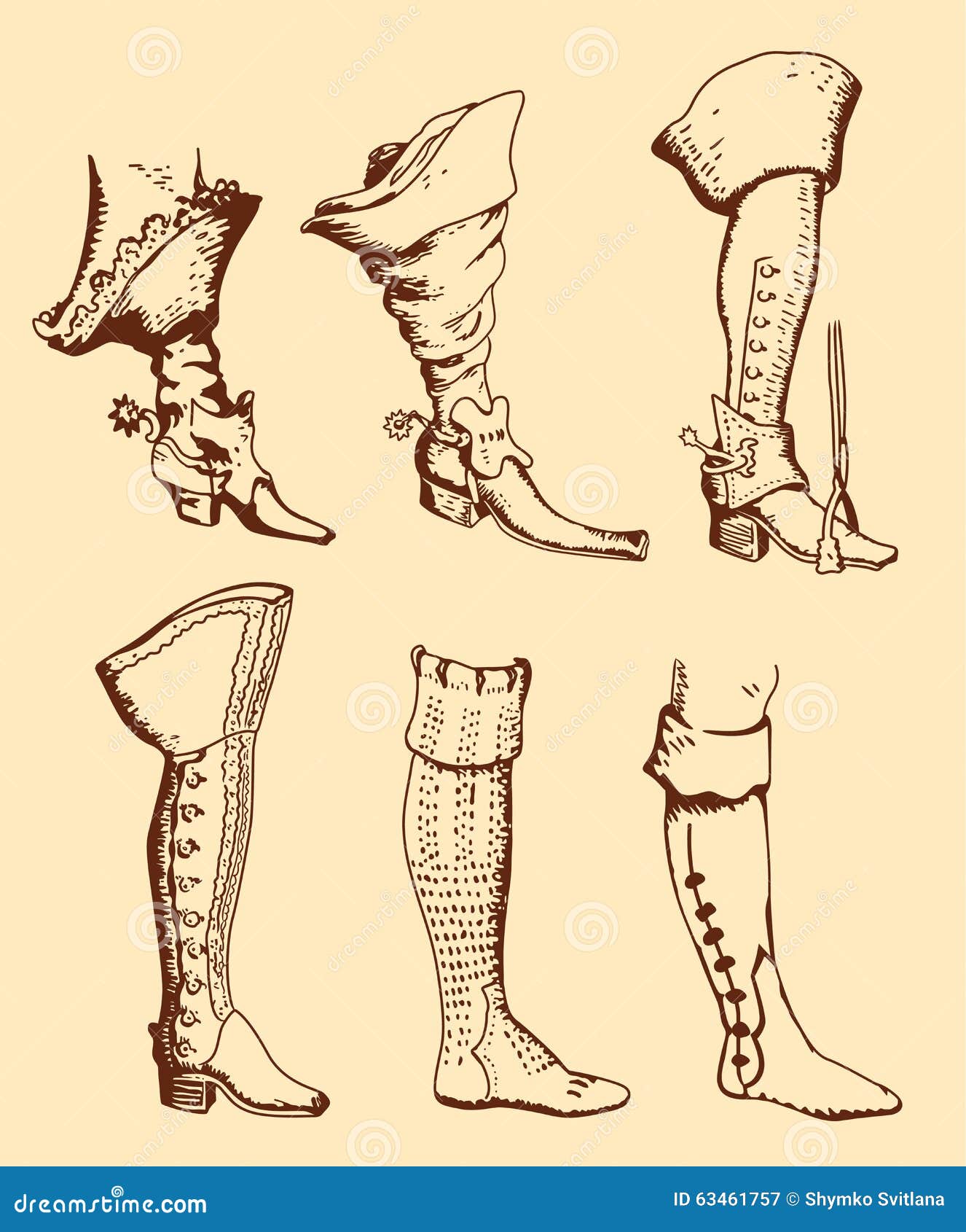 Mens Boots With Grooved Soles In A Set Cartoon Vector | CartoonDealer ...