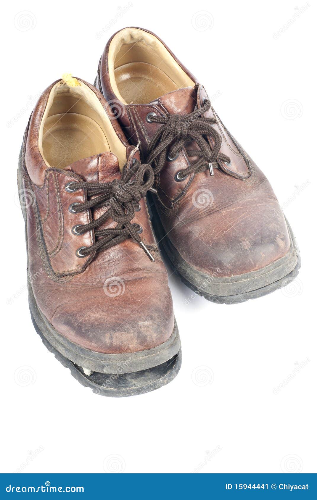 Men S Brown Leather Old Shoes Stock Image - Image of shoes, lace: 15944441