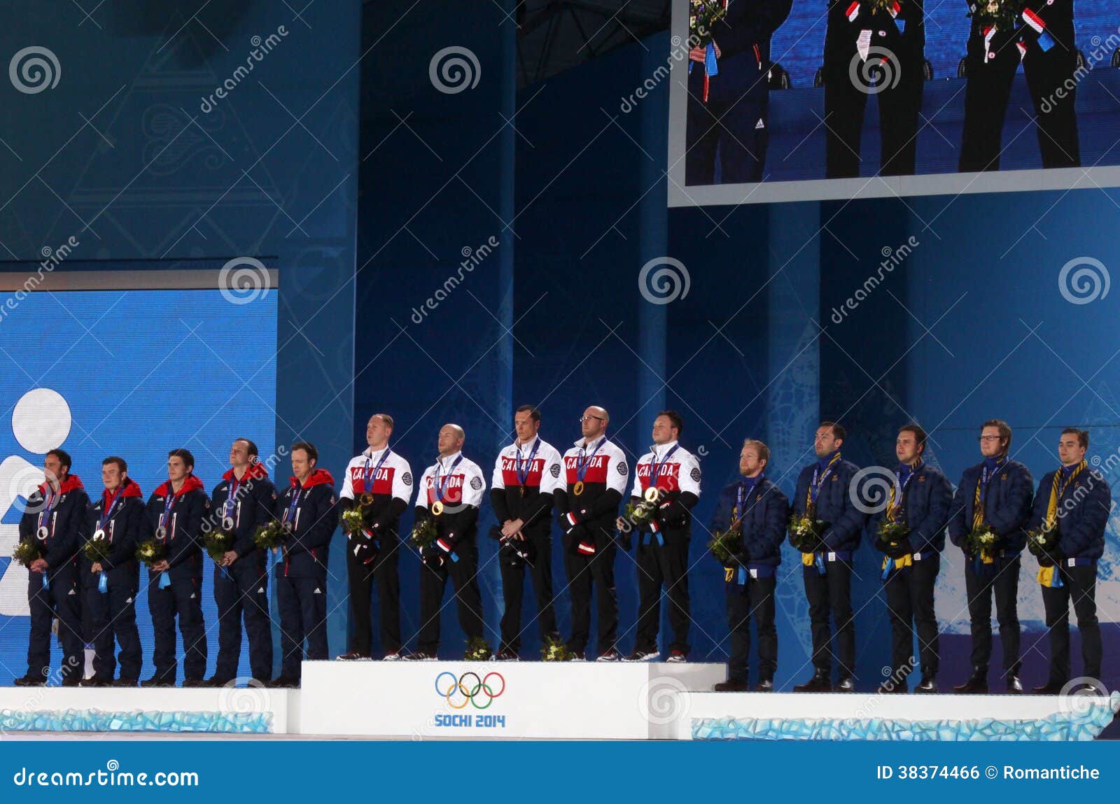 Men S Curling Medal Ceremony Editorial Photo - Image of sochi, sports ...