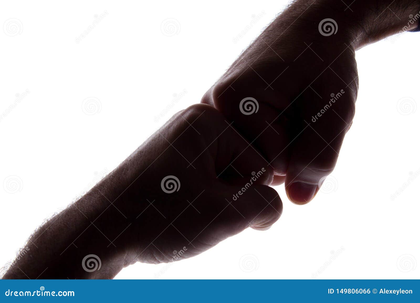 Men`s Fists Clashed, Standoff - Silhouette Stock Photo - Image of ...
