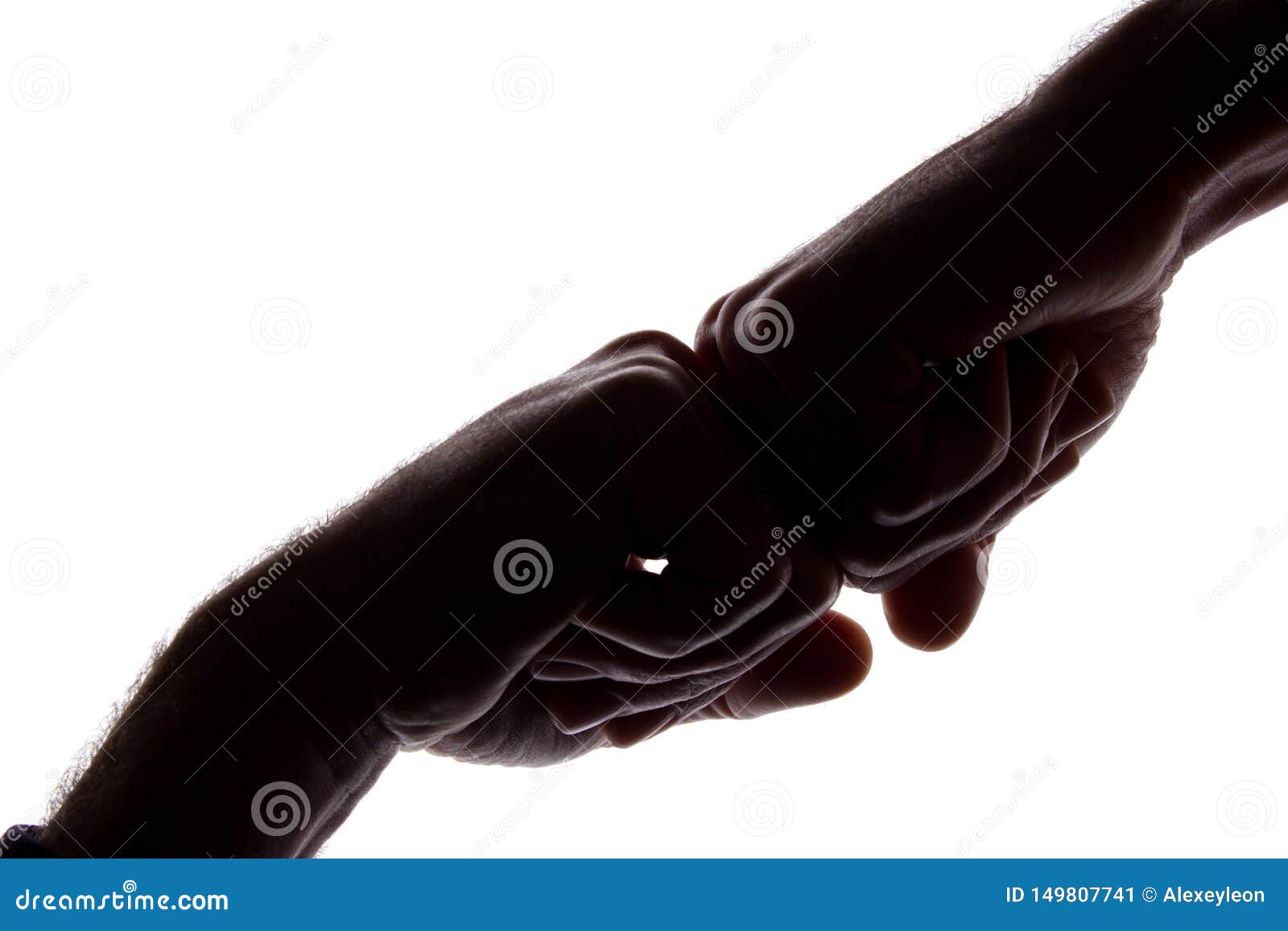 Men`s Fists Clashed, Standoff - Silhouette Stock Image - Image of body ...