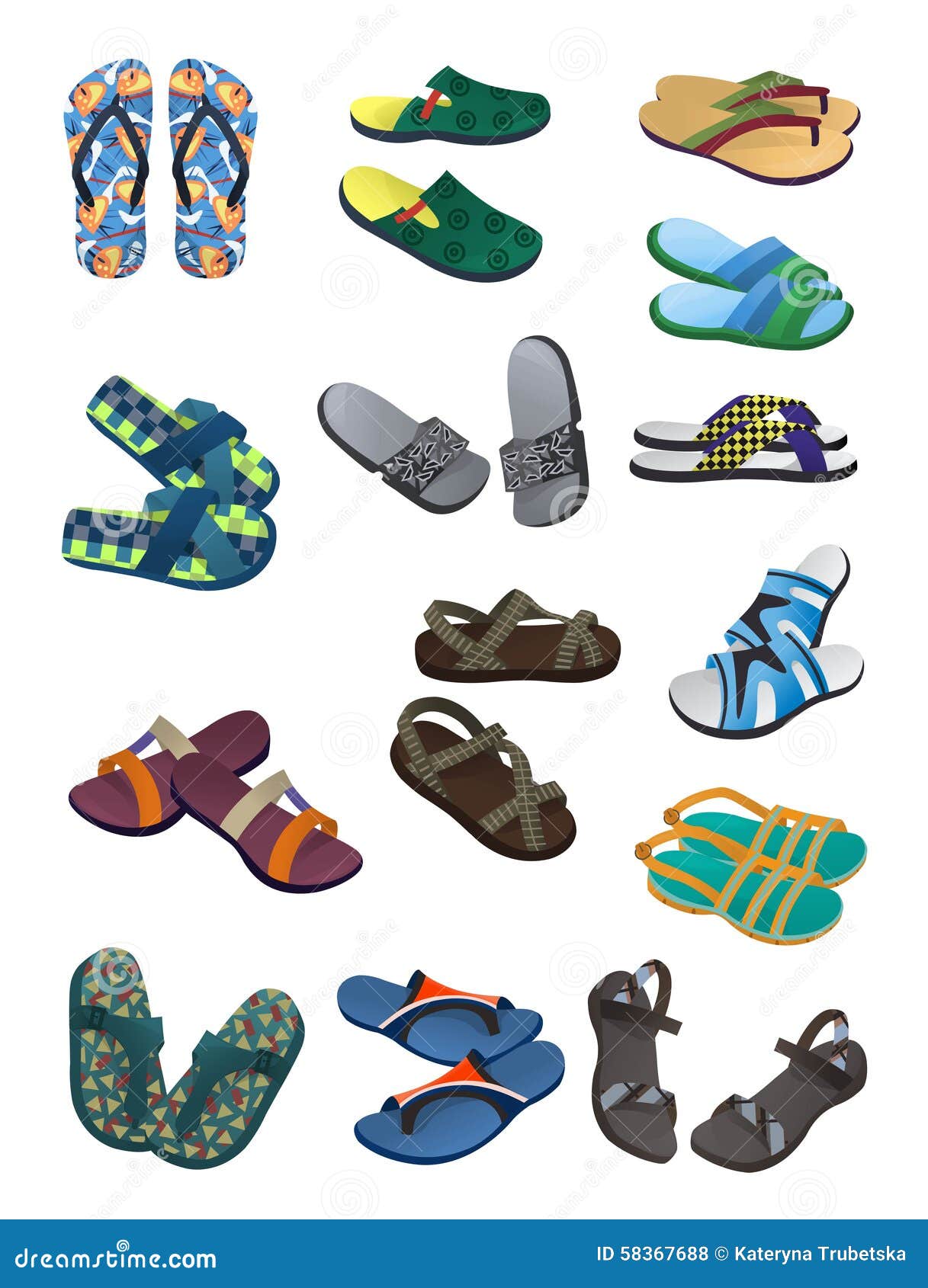 Sandals Stock Illustrations – 15,915 Sandals Stock Illustrations ...