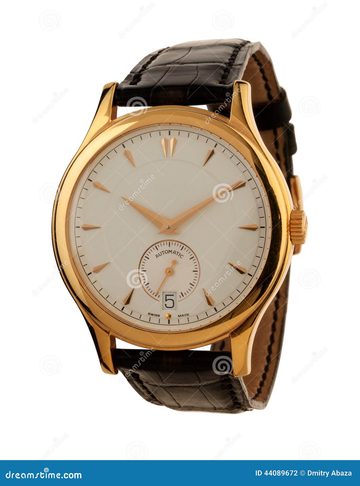 Men s gold watch isolated stock photo. Image of jewelry - 44089672