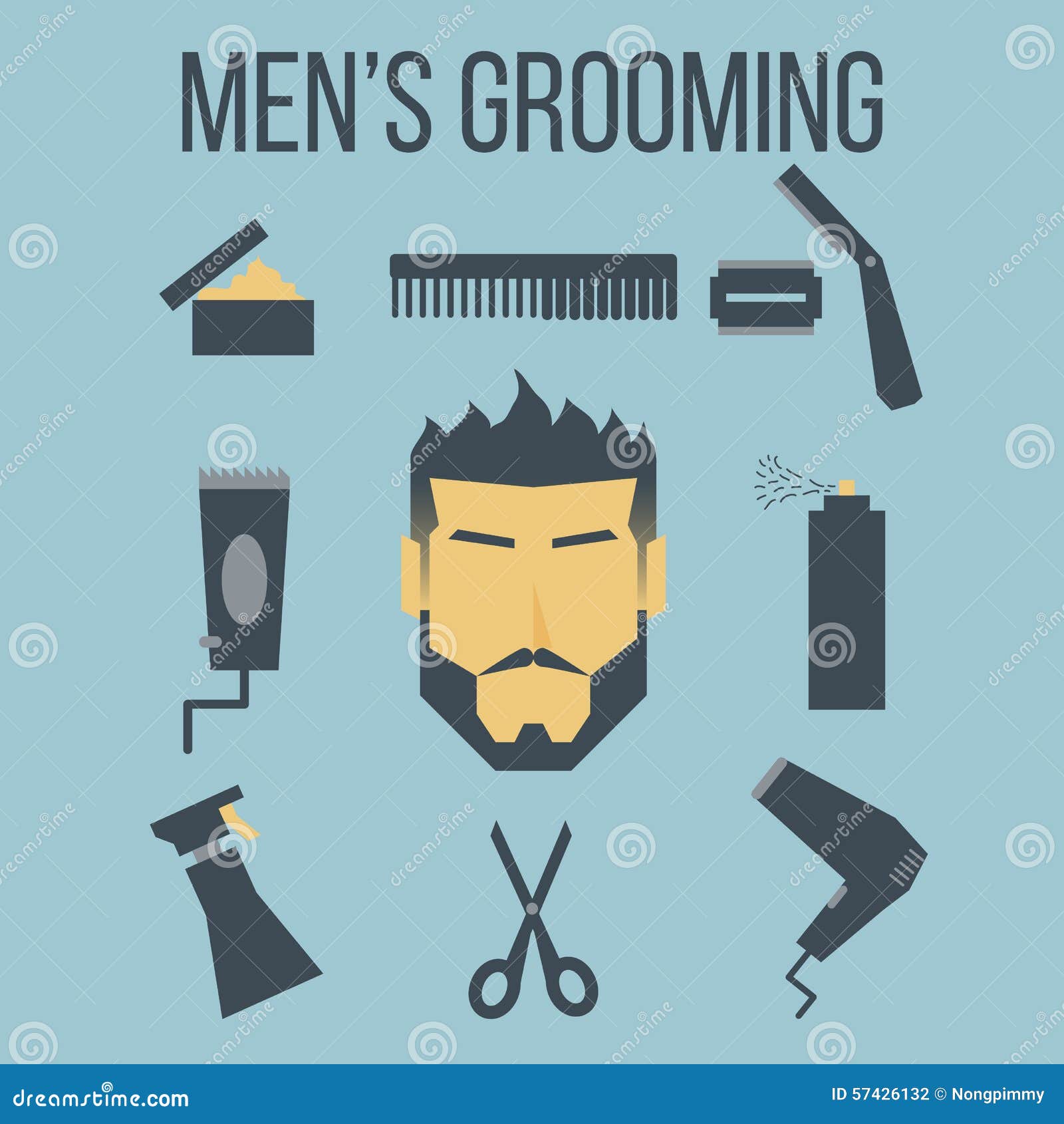 Men s Grooming stock vector. Illustration of barber, grooming - 57426132