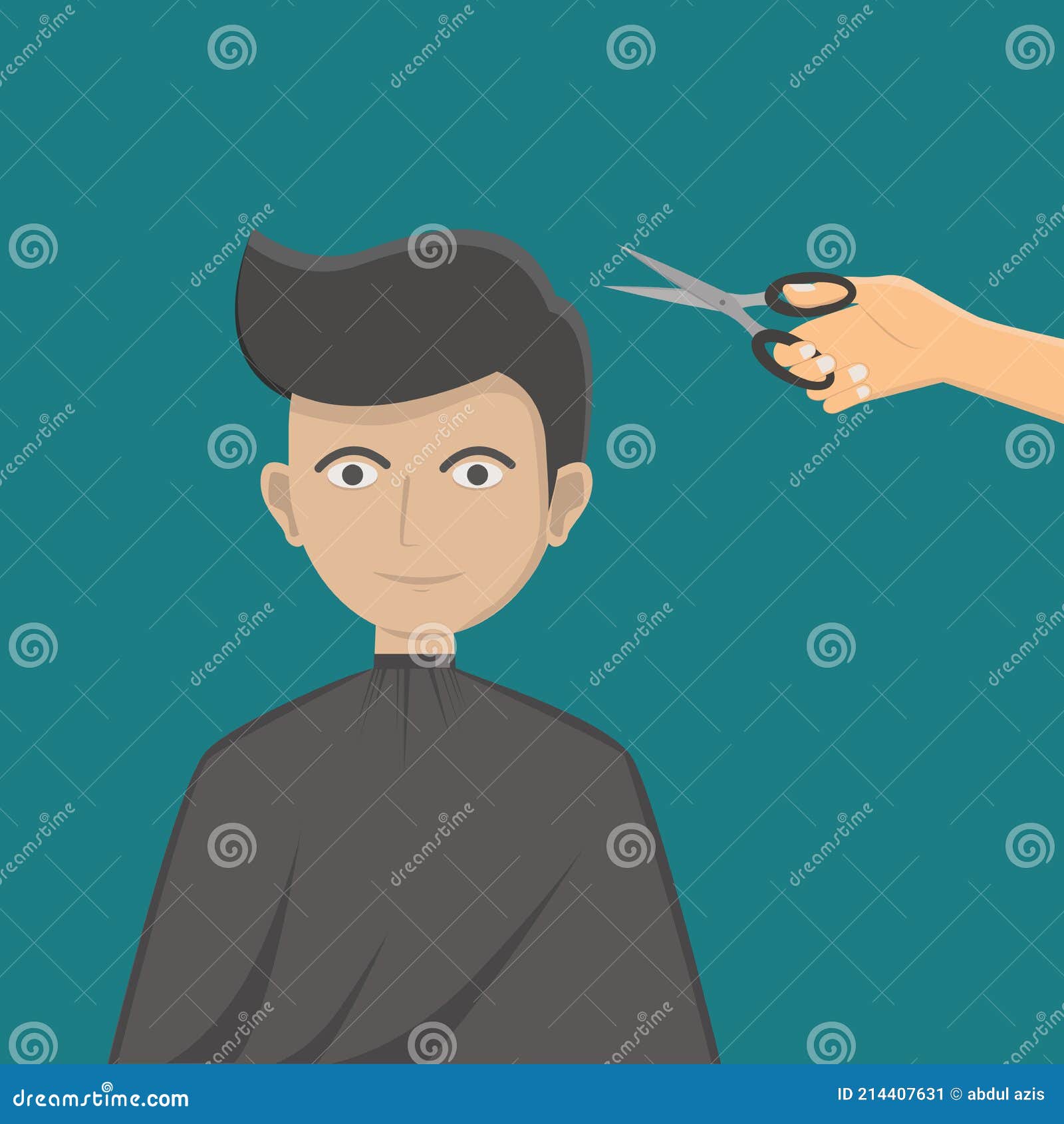 Men S Haircut Illustration, Flat Design Cartoon Vector Stock Vector ...