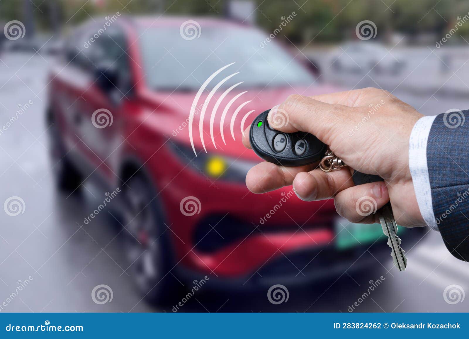 Men& X27;s Hand Presses on the Remote Control Car Alarm Systems. Stock ...