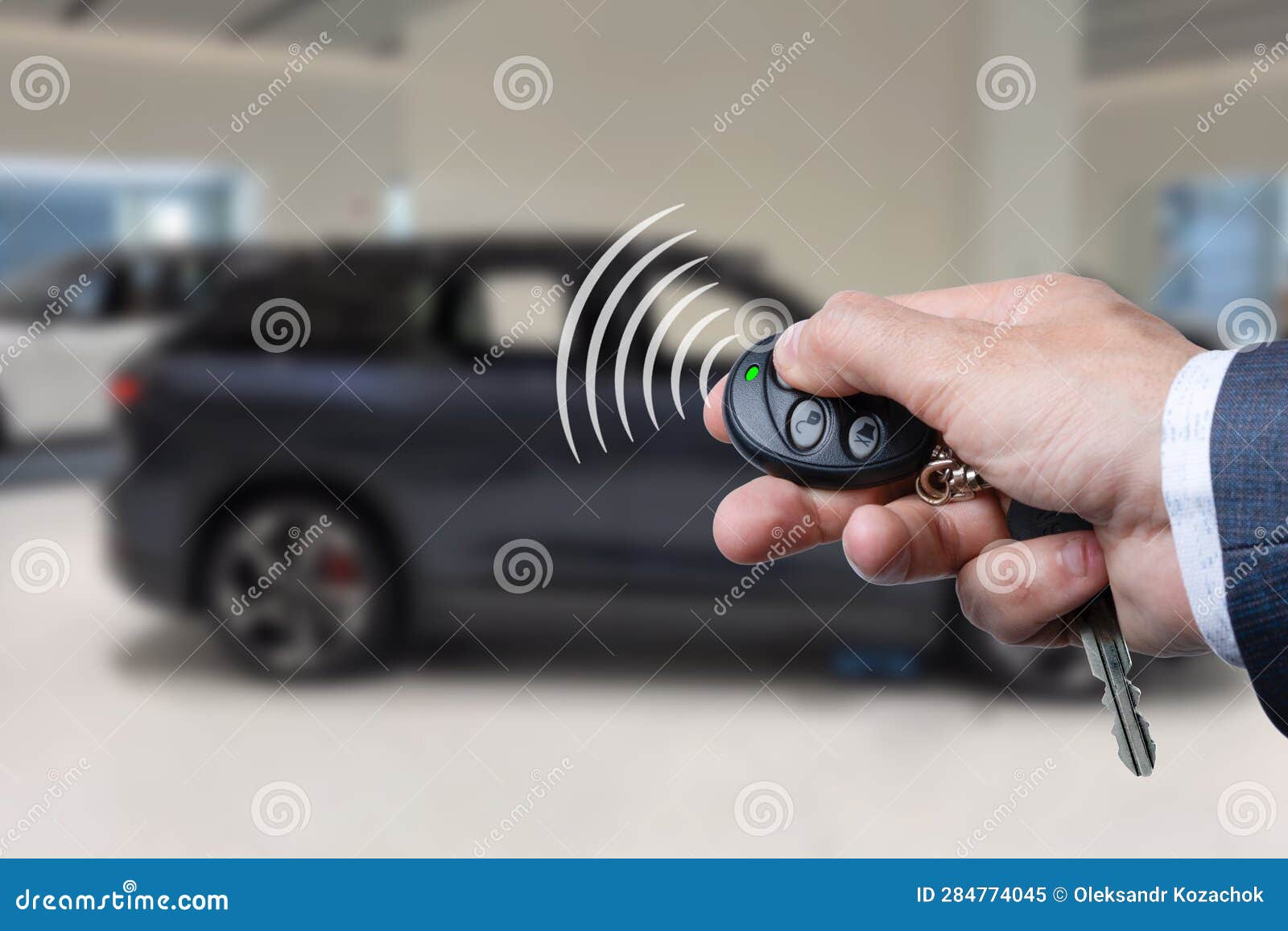 Men& X27;s Hand Presses on the Remote Control Car Alarm Systems. Stock ...